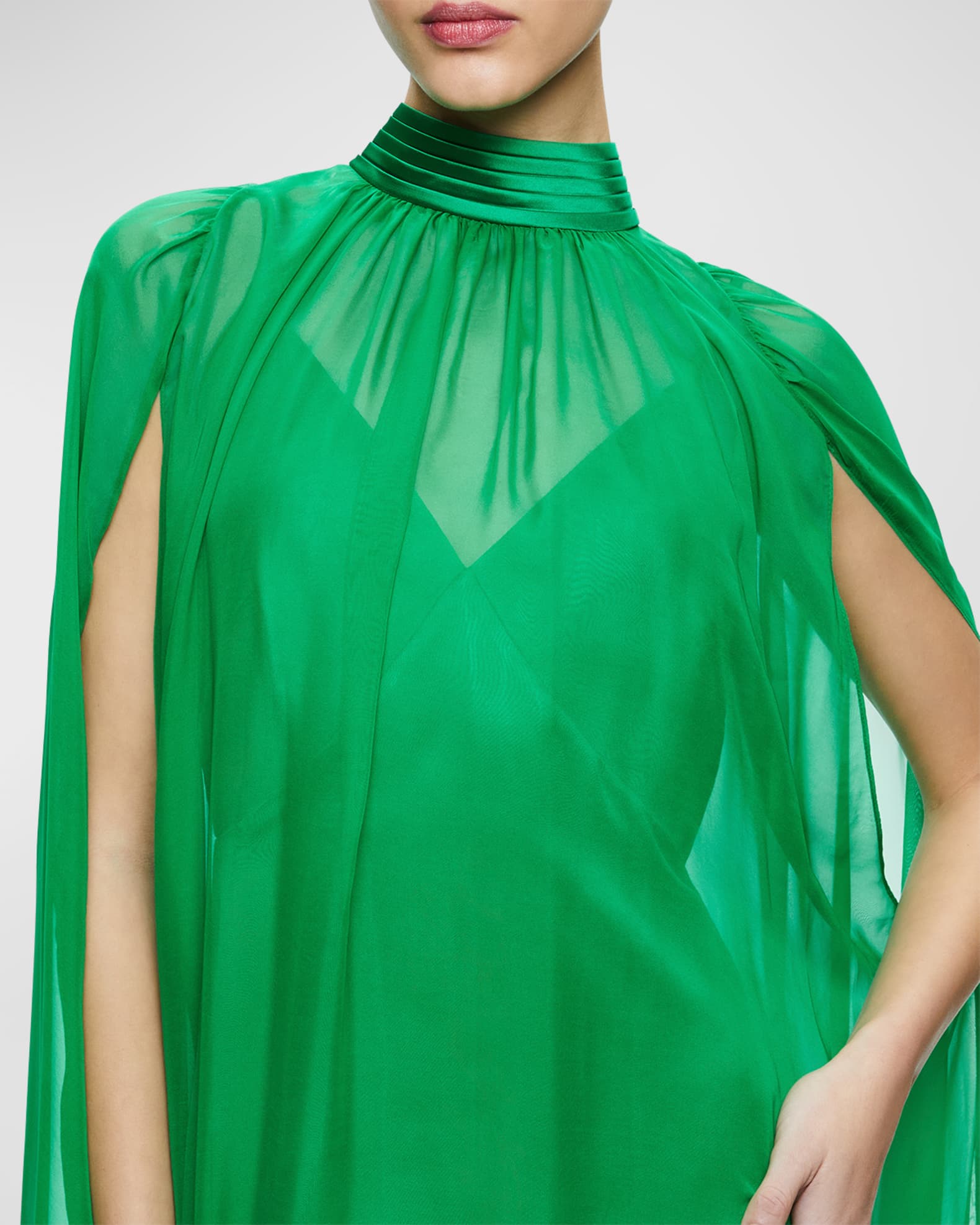 Alice + Olivia Lanelle Maxi Cape Dress | Neiman Marcus