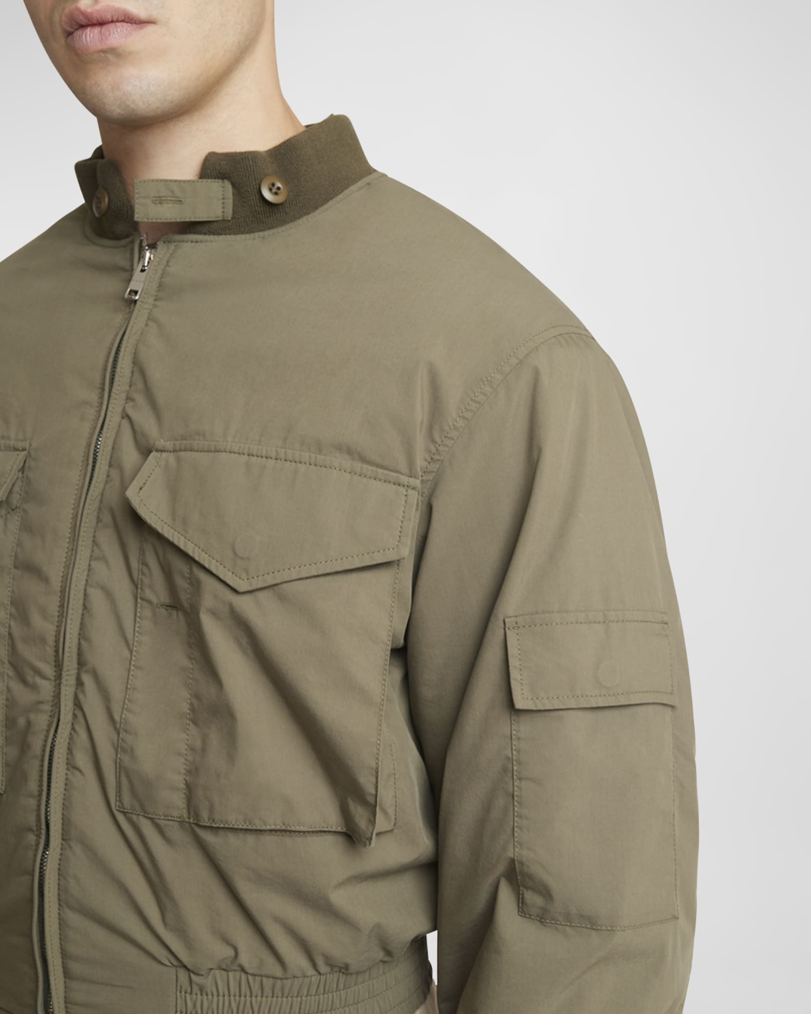 Givenchy Men's Cropped Military Bomber Jacket | Neiman Marcus