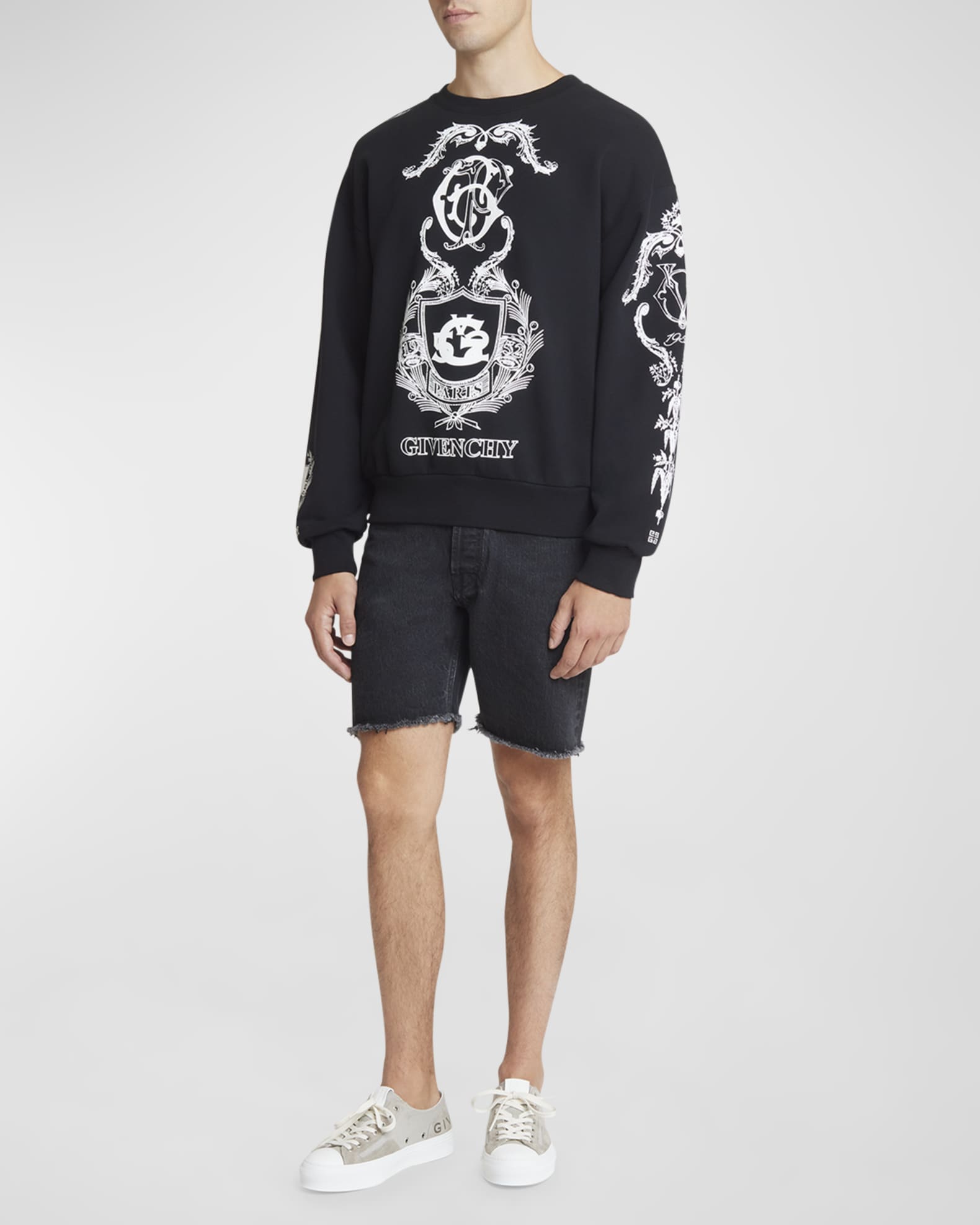 Givenchy Men's Boxy Tats Sweatshirt | Neiman Marcus