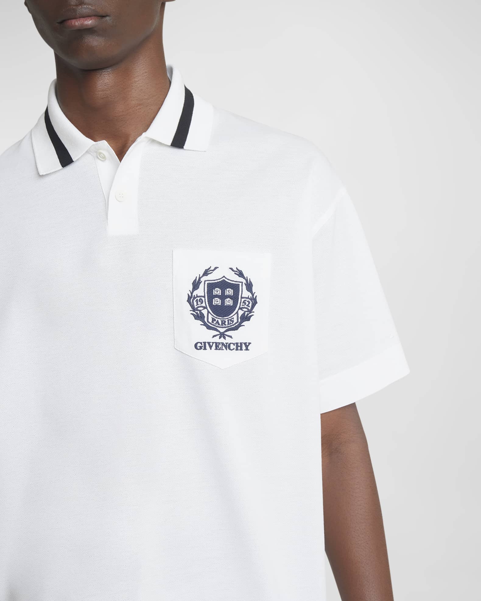 Givenchy Men's University Logo Pique Polo Shirt | Neiman Marcus