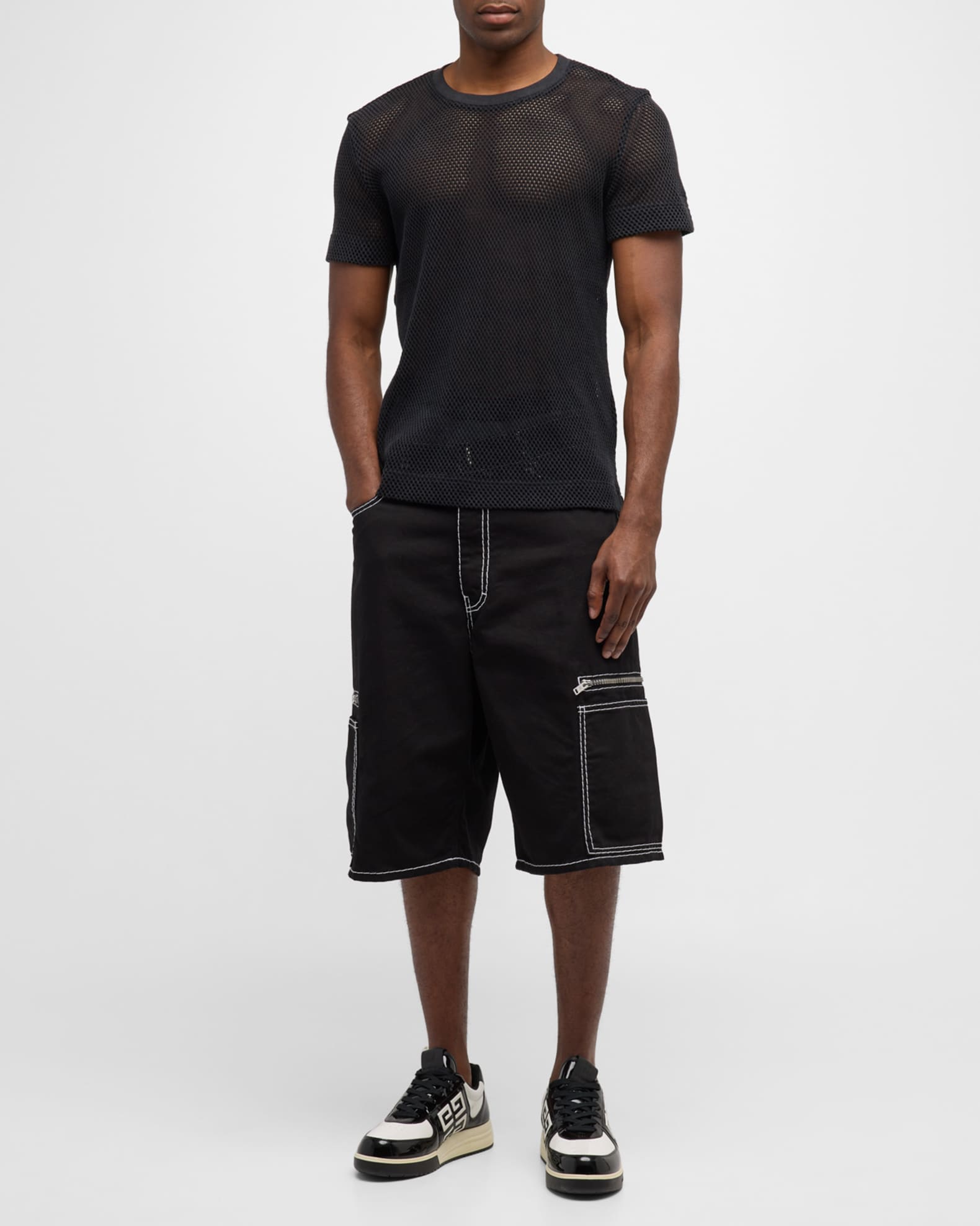 Givenchy Men's Washed Mesh T-Shirt | Neiman Marcus