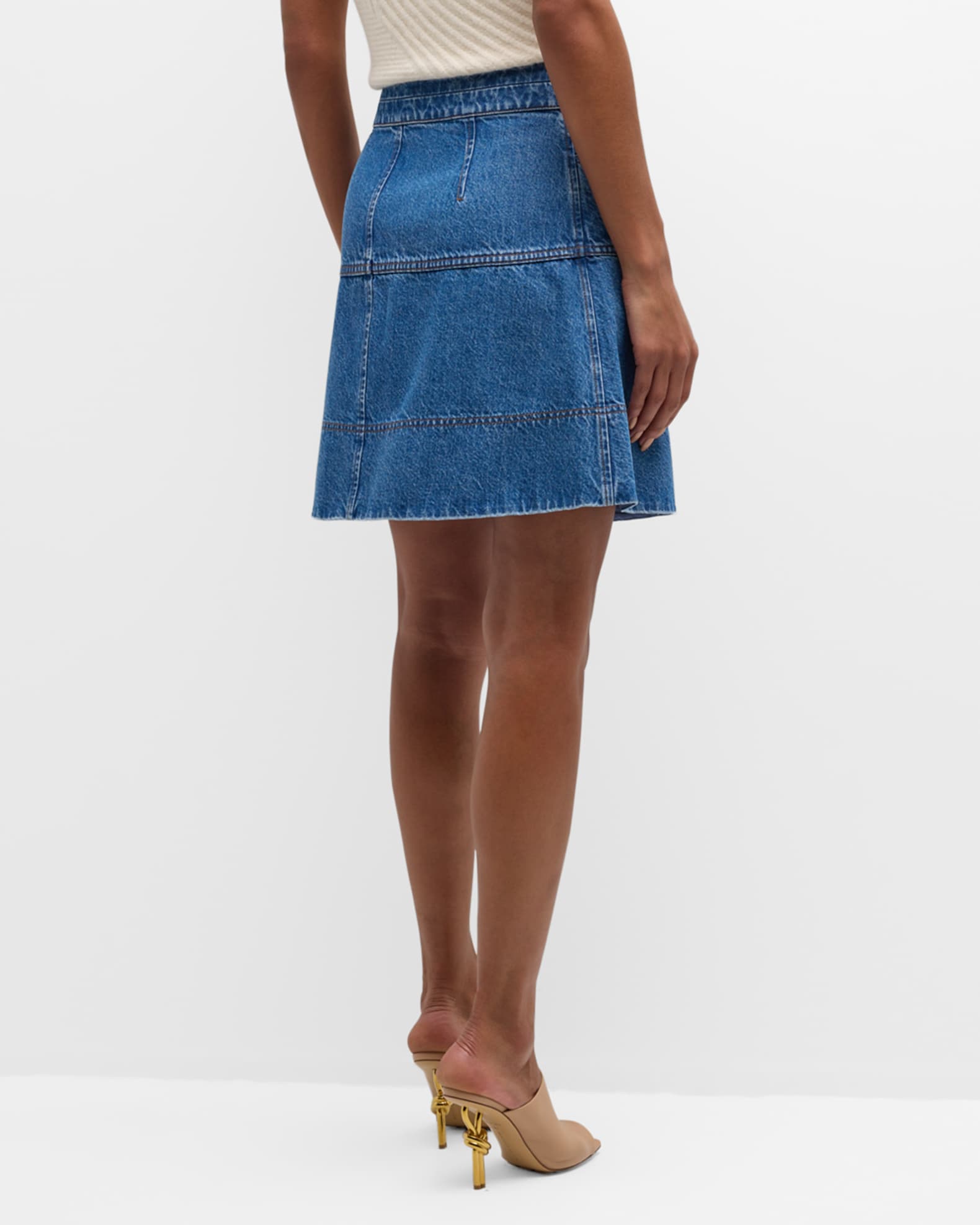 Tanya Taylor Hudie High-Waist Short Denim Skirt | Neiman Marcus