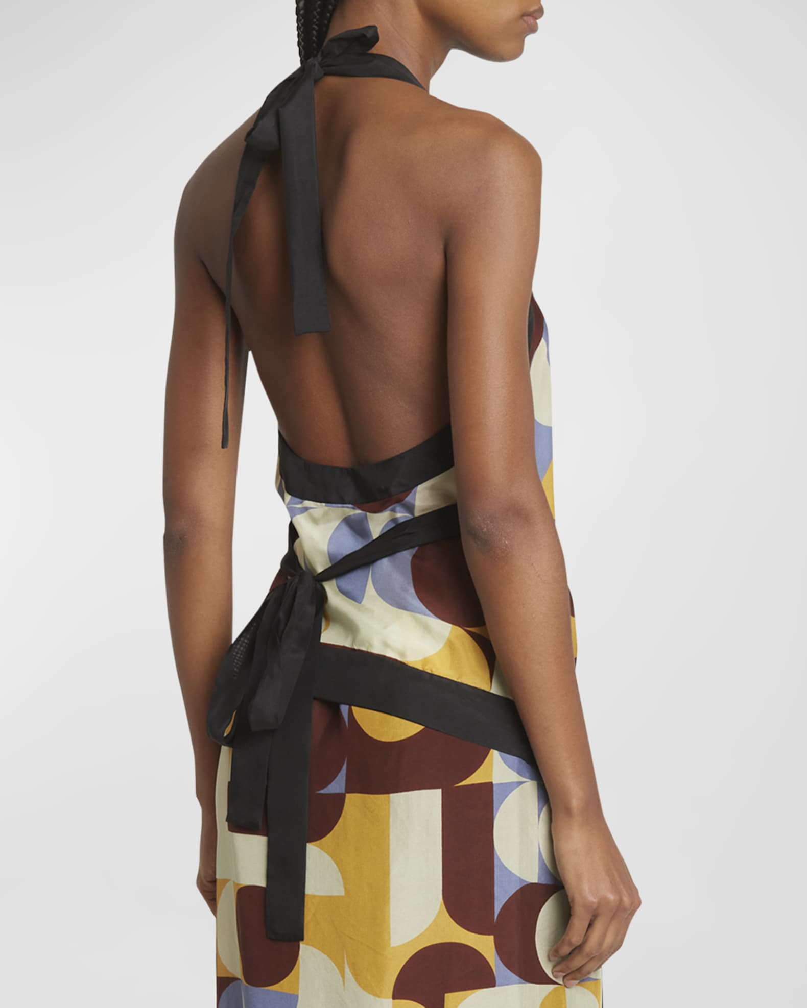 Dries Van Noten Cussia Abstract-Print Wrap Scarf Halter Top | Neiman Marcus