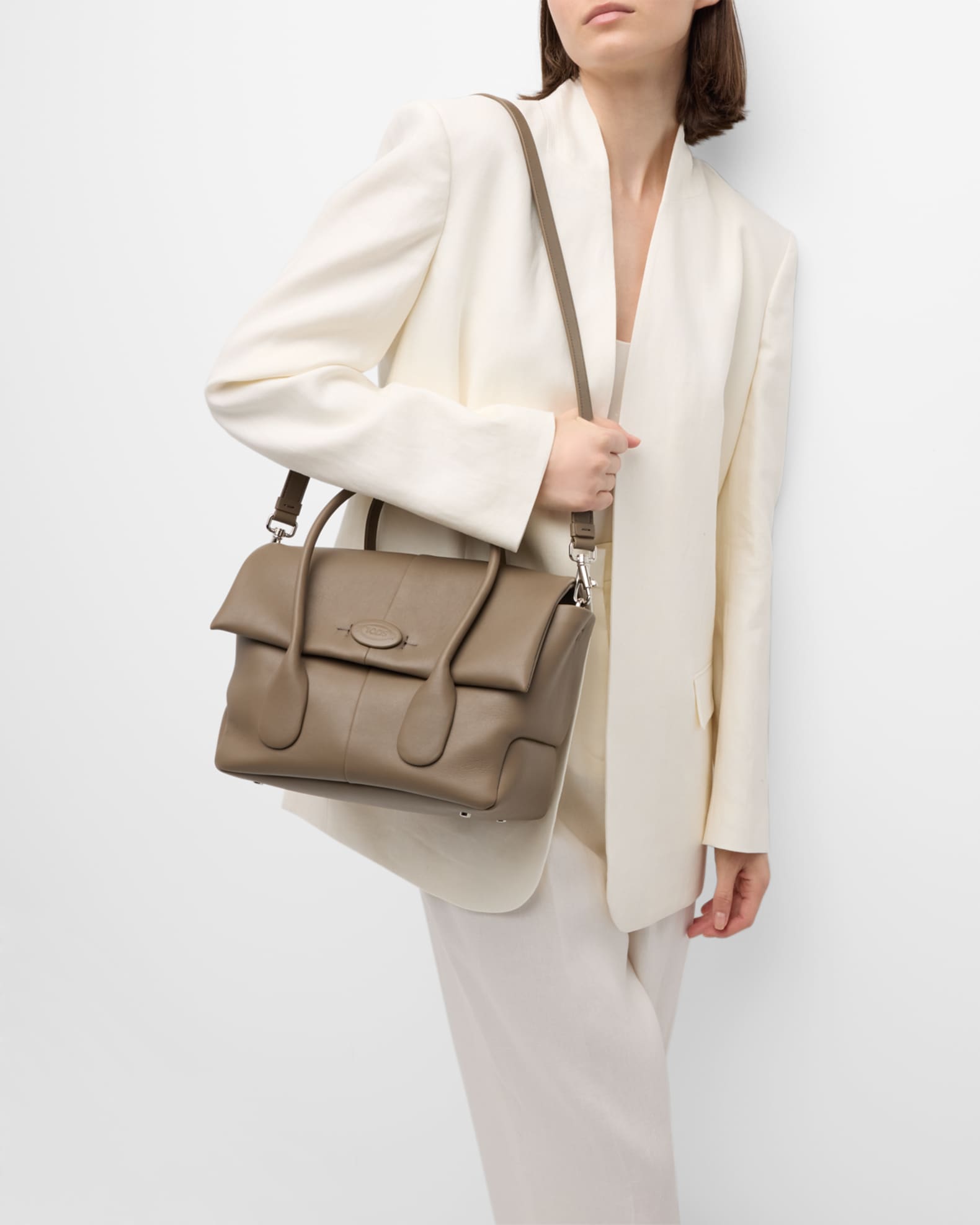 Small Flap Leather Top-Handle Bag | Neiman Marcus