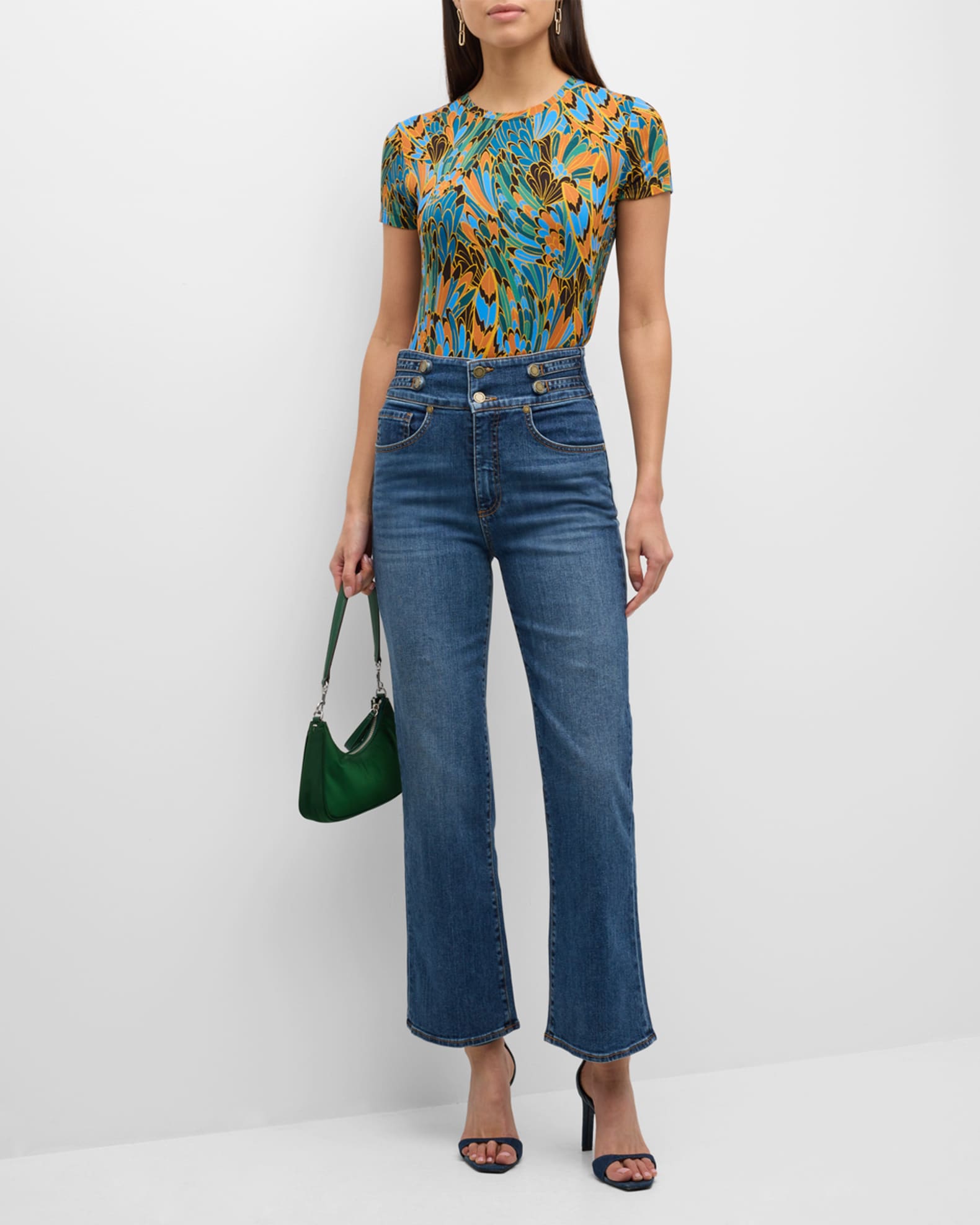 Ramy Brook Liv High-Rise Straight-Leg Jeans | Neiman Marcus