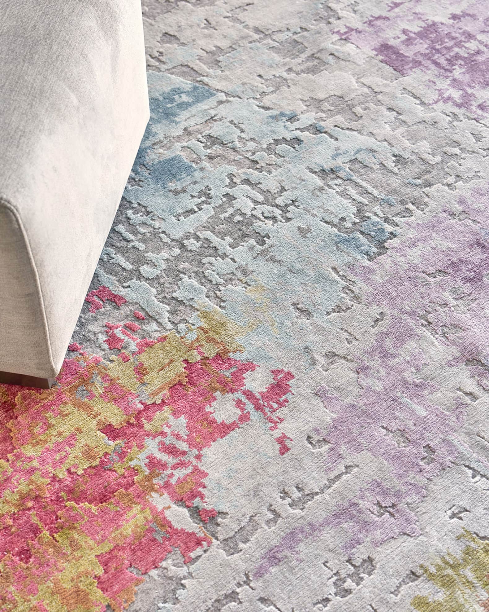 Floor Art Ivory-Lavender Rug Collection | Neiman Marcus