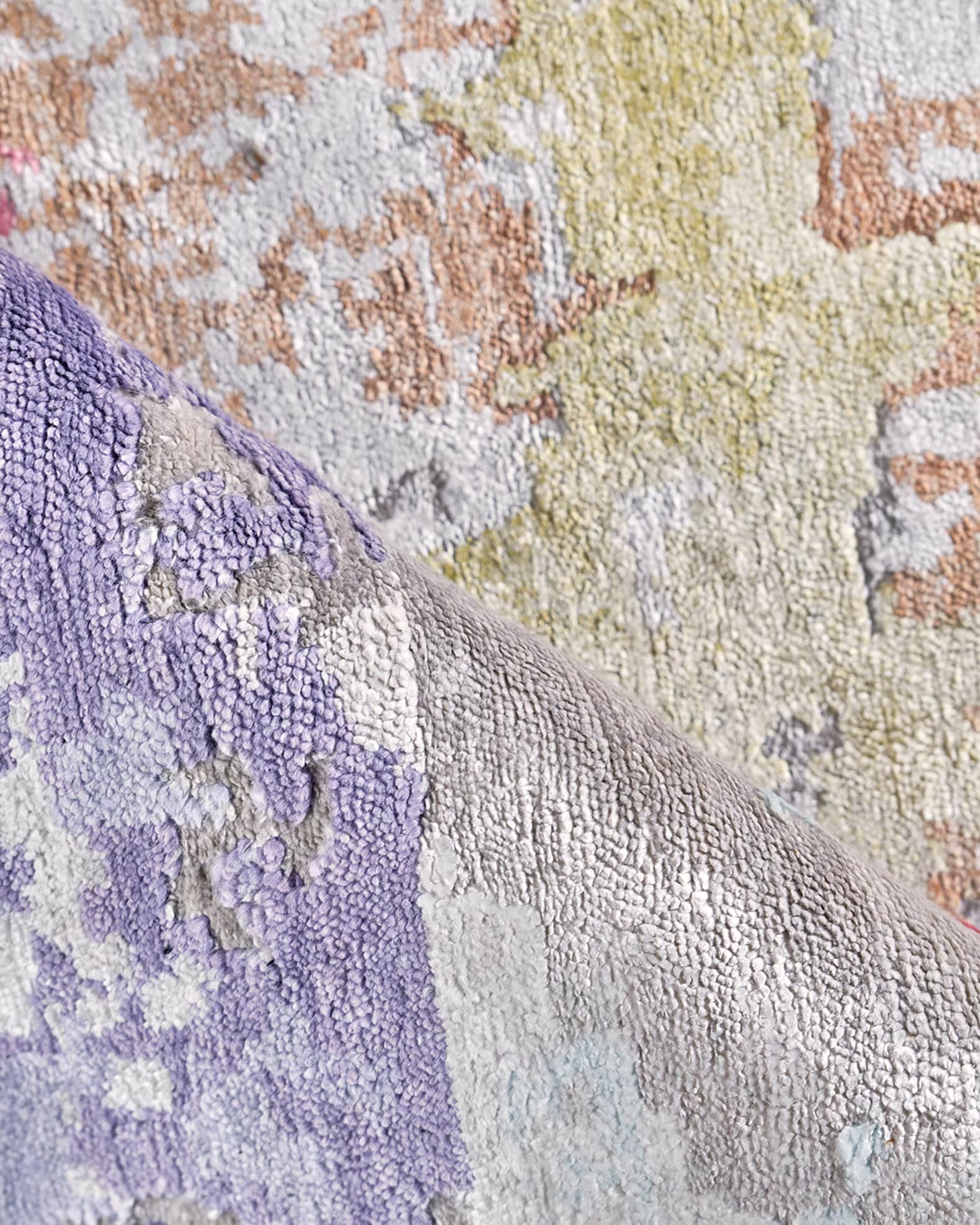 Floor Art Hand-Knotted Ivory & Lavender Rug | Neiman Marcus