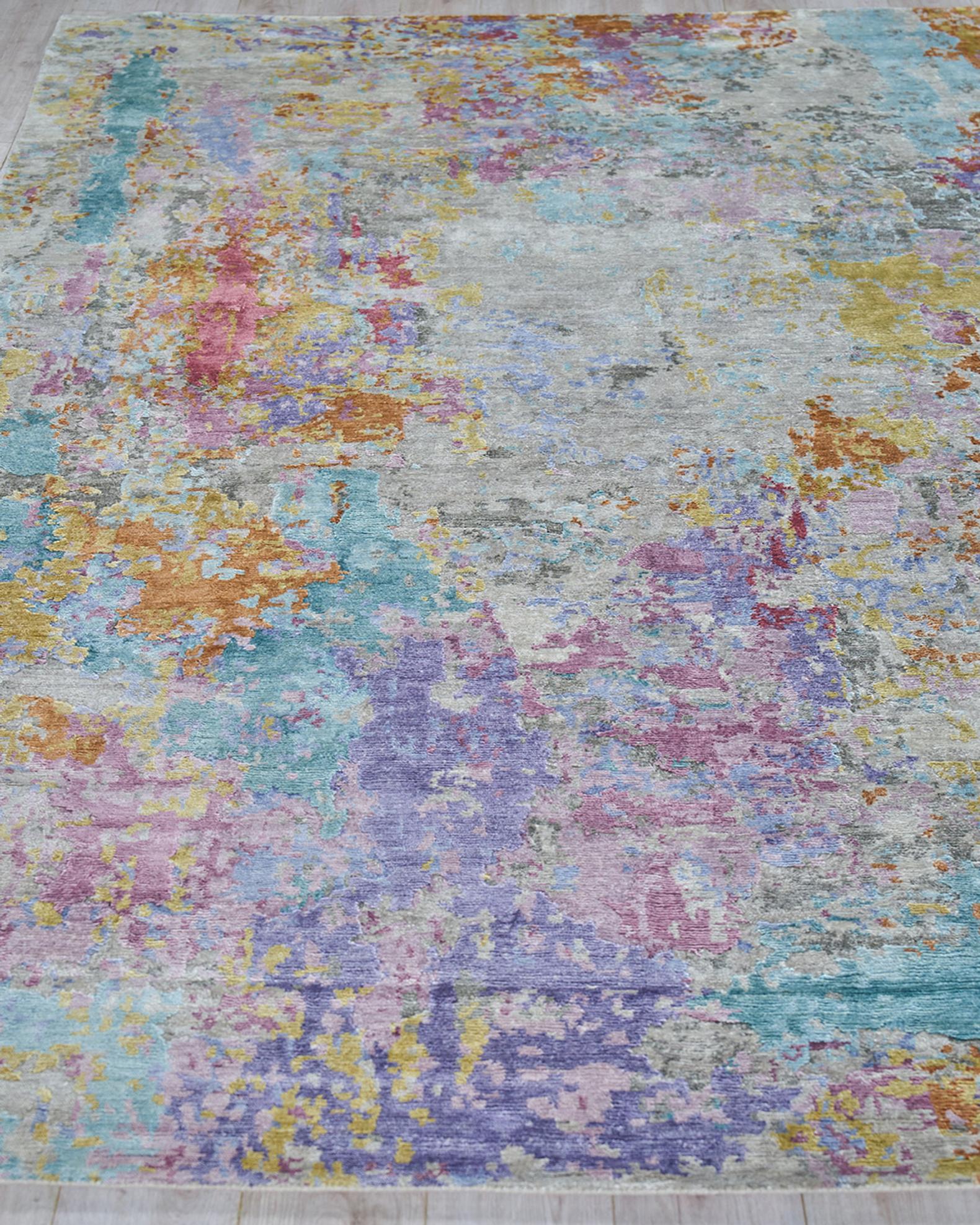 Exquisite Rugs Floor Art Hand-Knotted Ivory Multi Rug, 8' x 10 ...