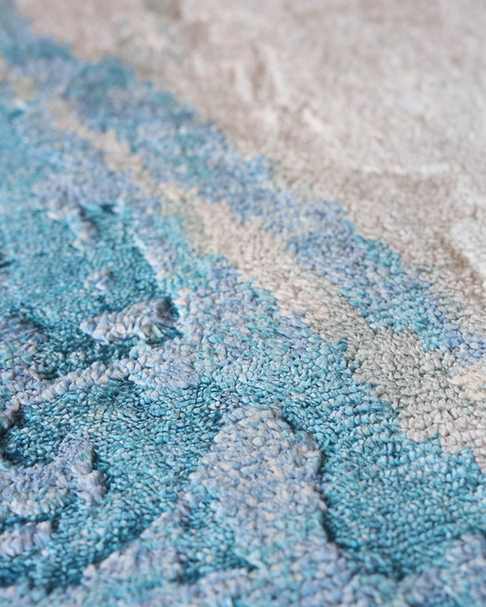 Floor Art Hand-Knotted Light Blue Rug | Neiman Marcus