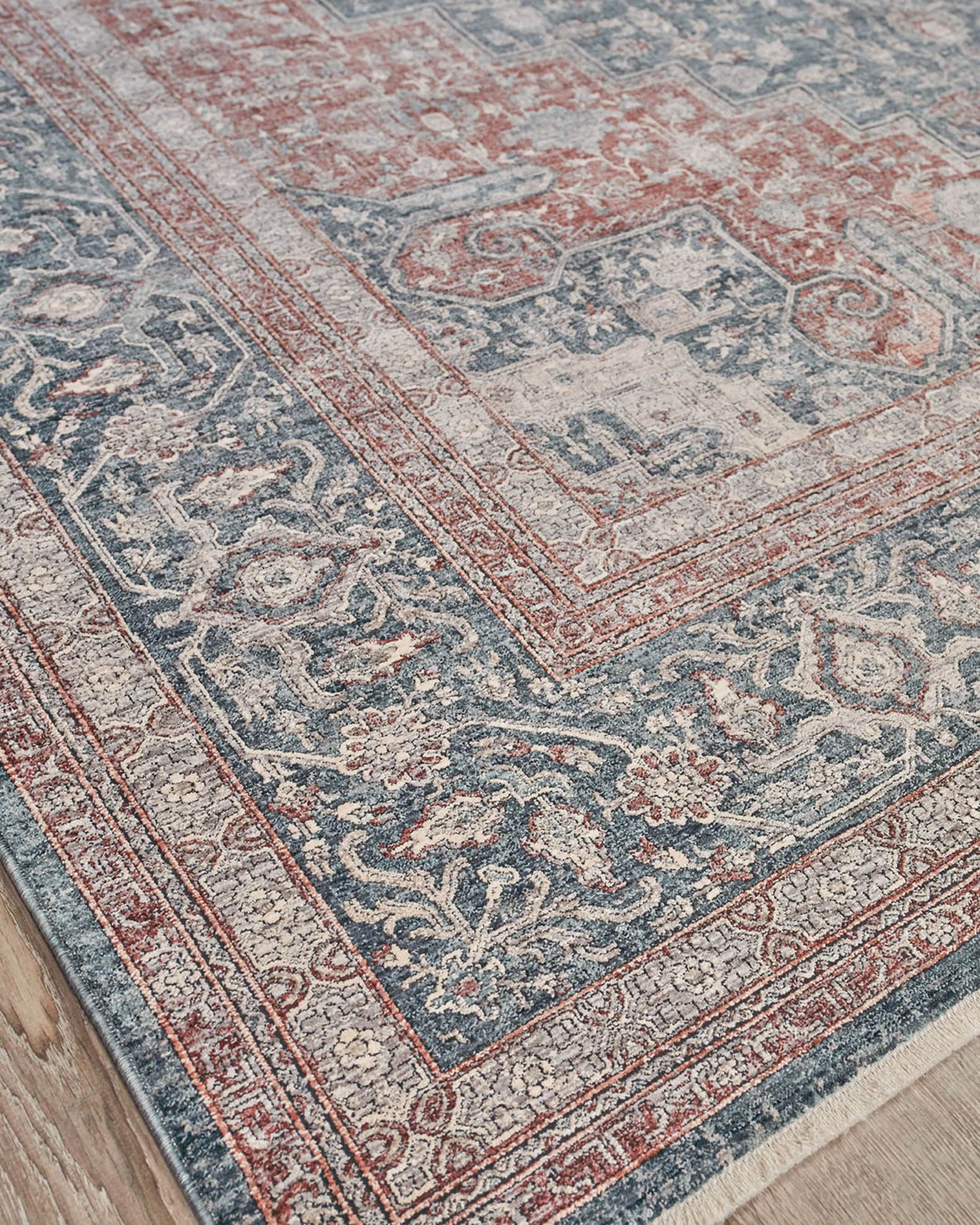 Heritage Blue & Rust Rug Collection | Neiman Marcus