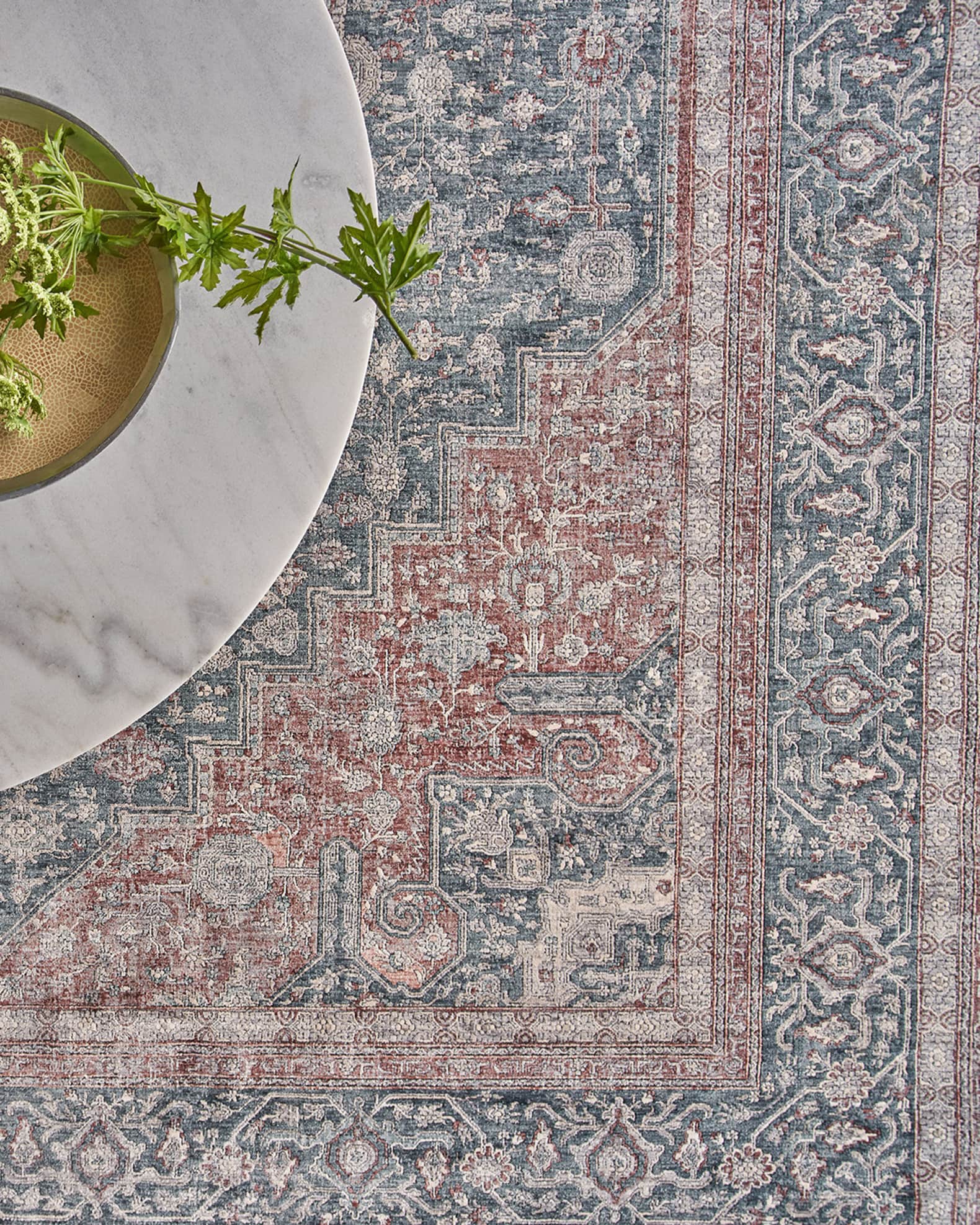 Heritage Blue & Rust Rug Collection | Neiman Marcus