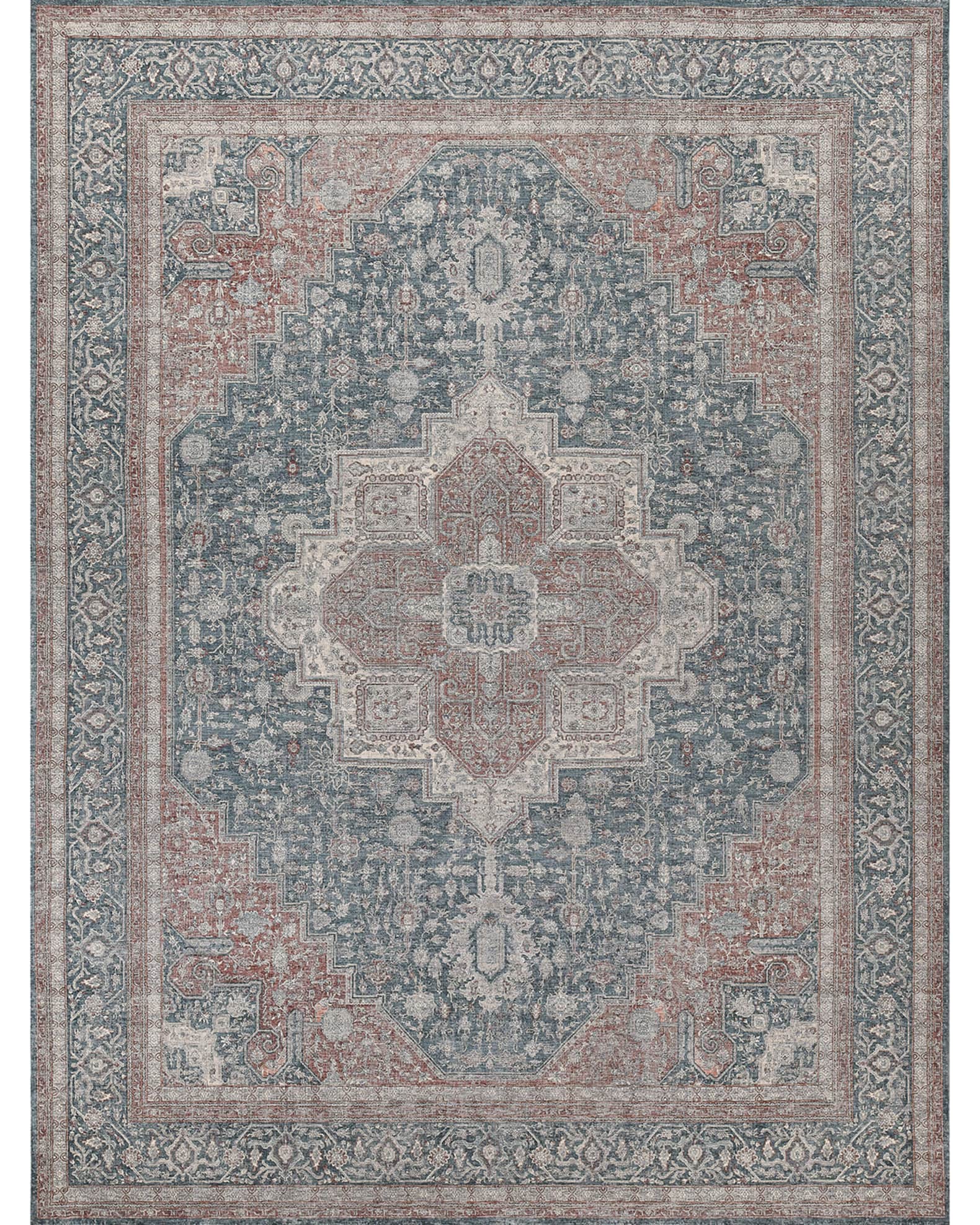 Heritage Blue & Rust Rug Collection | Neiman Marcus