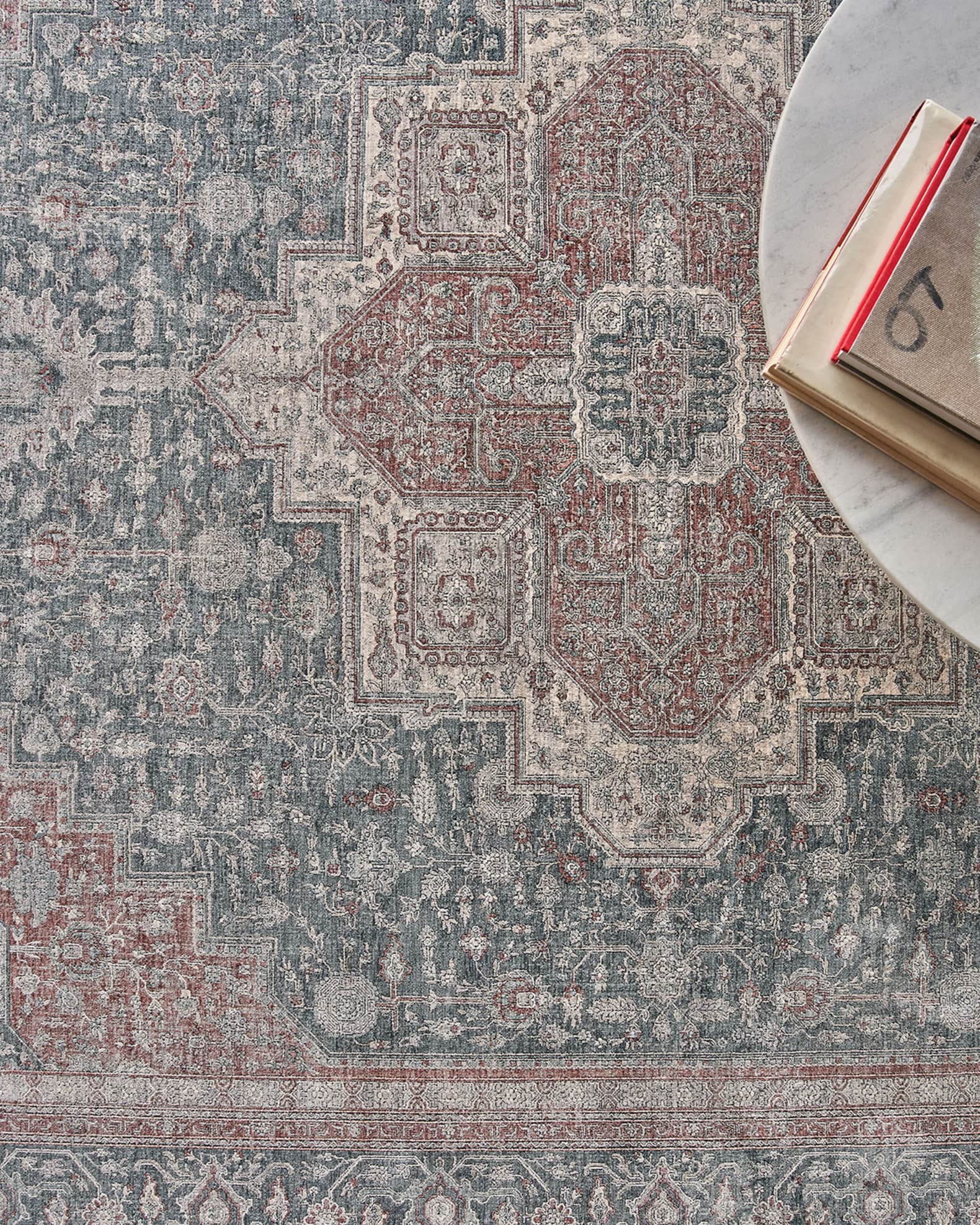 Heritage Blue & Rust Rug Collection | Neiman Marcus