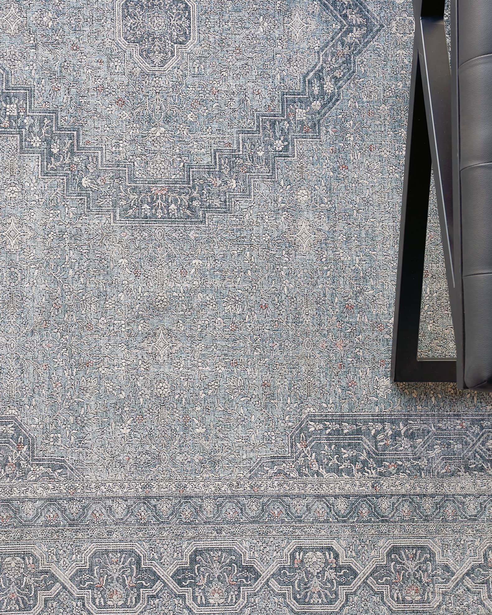 Exquisite Rugs Heritage Power-Loomed Blue & Gray Runner, 3' X 12 ...