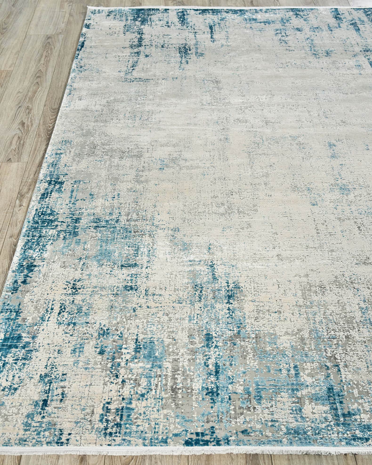 Exquisite Rugs Mercuri Power-Loomed Blue & Silver Rug, 8' x 10 ...