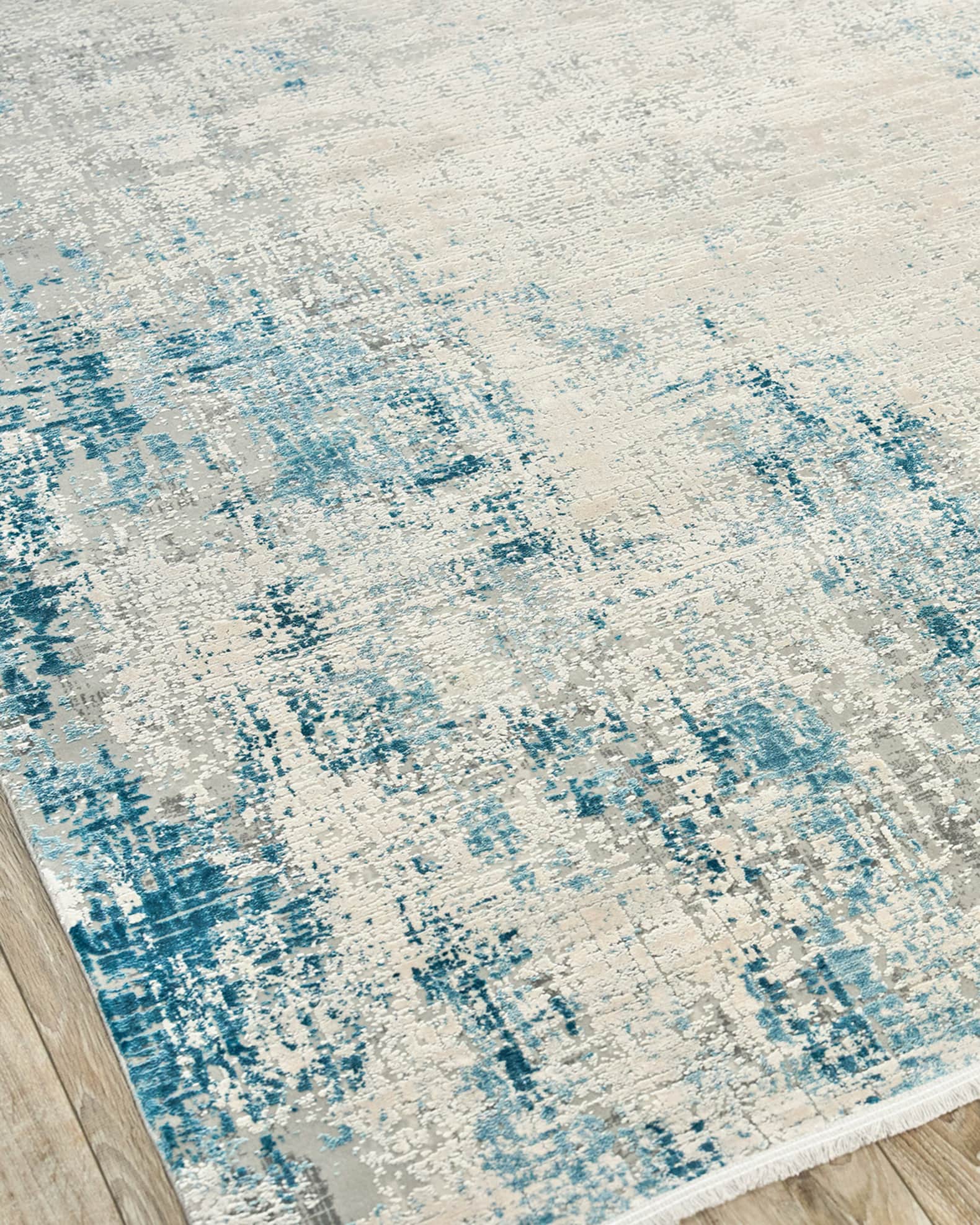 Exquisite Rugs Mercuri Power-Loomed Blue & Silver Rug, 8' x 10 ...