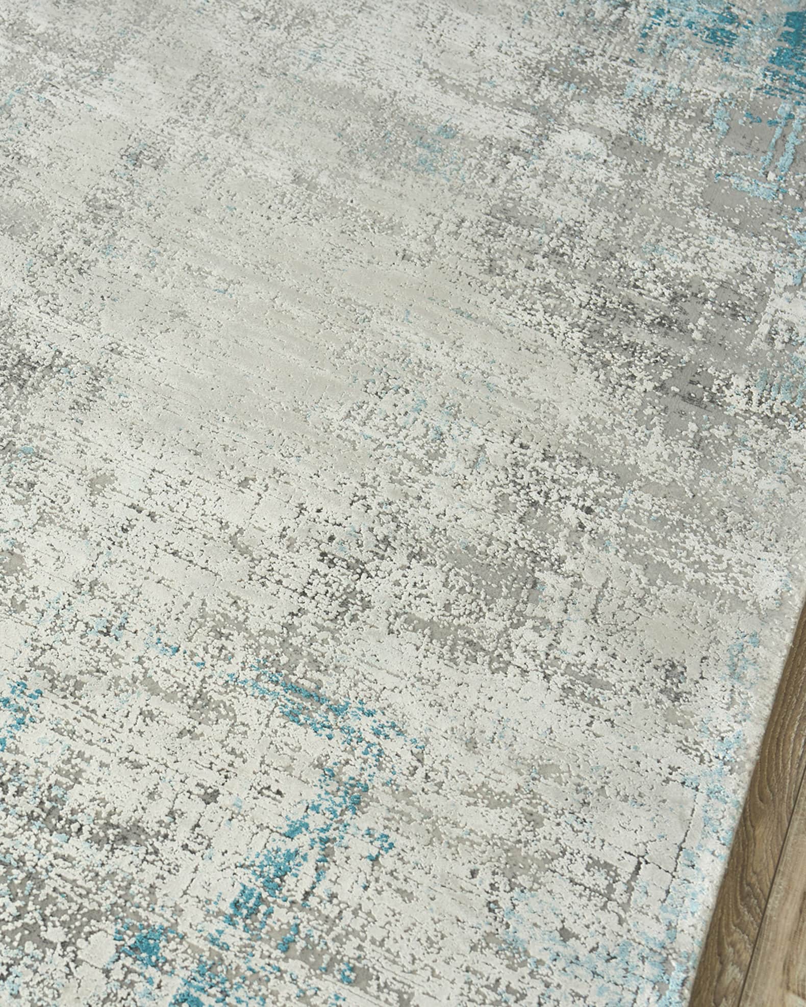 Exquisite Rugs Mercuri Power-Loomed Blue & Silver Rug, 8' x 10 ...