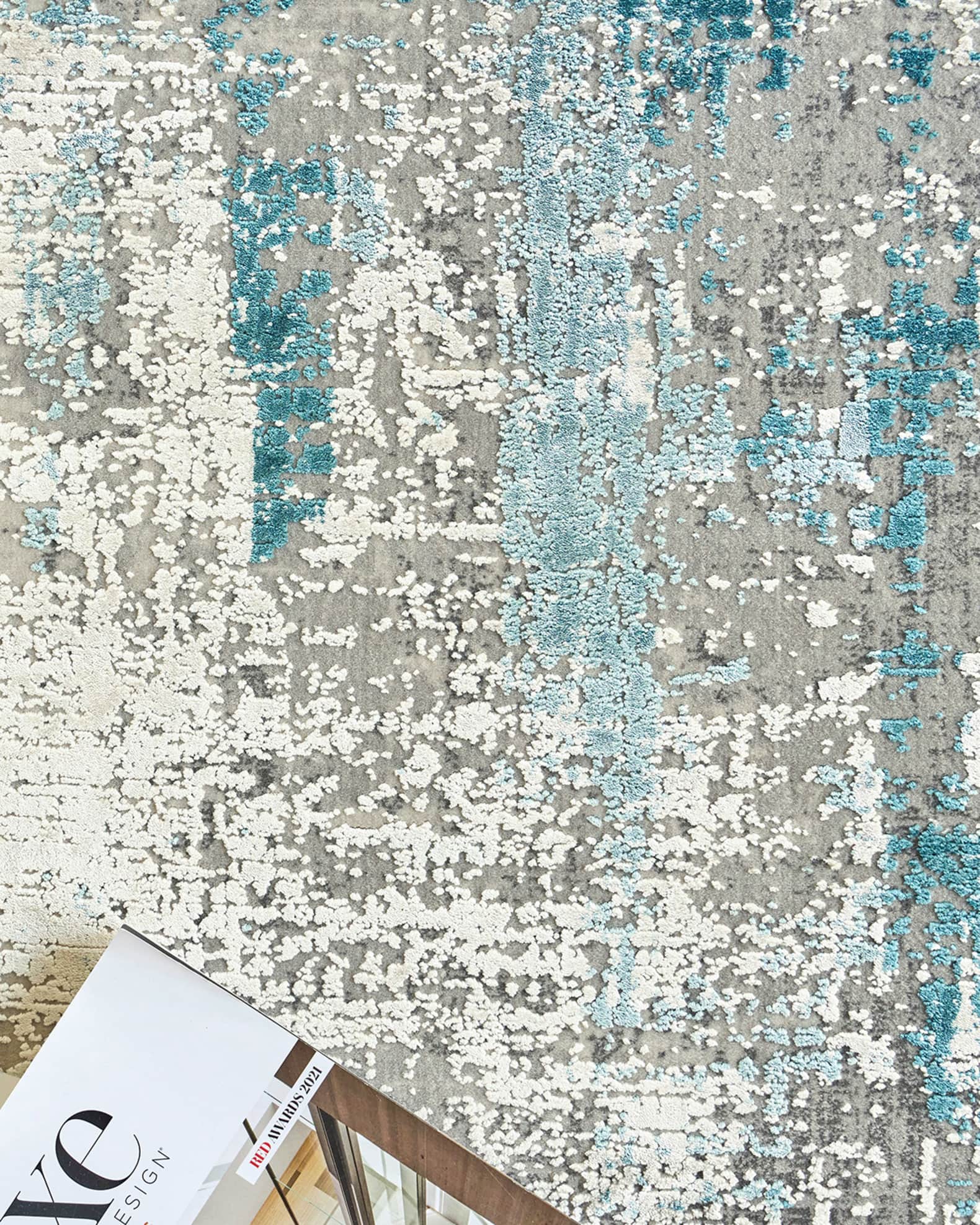 Exquisite Rugs Mercuri Power-Loomed Blue & Silver Rug, 8' x 10 ...