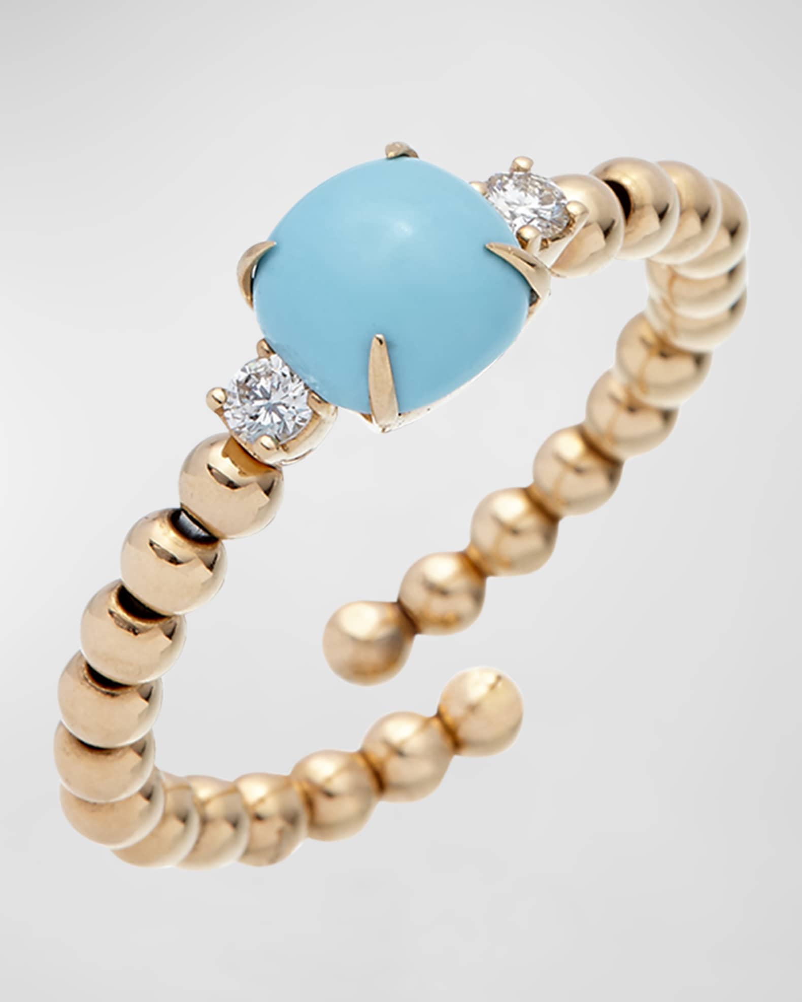 Krisonia 18K Rose Gold Turquoise Ring with Diamonds, Size 7 | Neiman Marcus