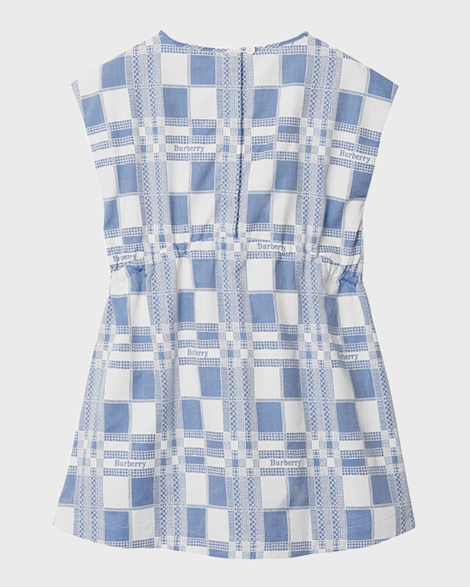 Girl's Trevelle Windowpane Printed Dress | Neiman Marcus