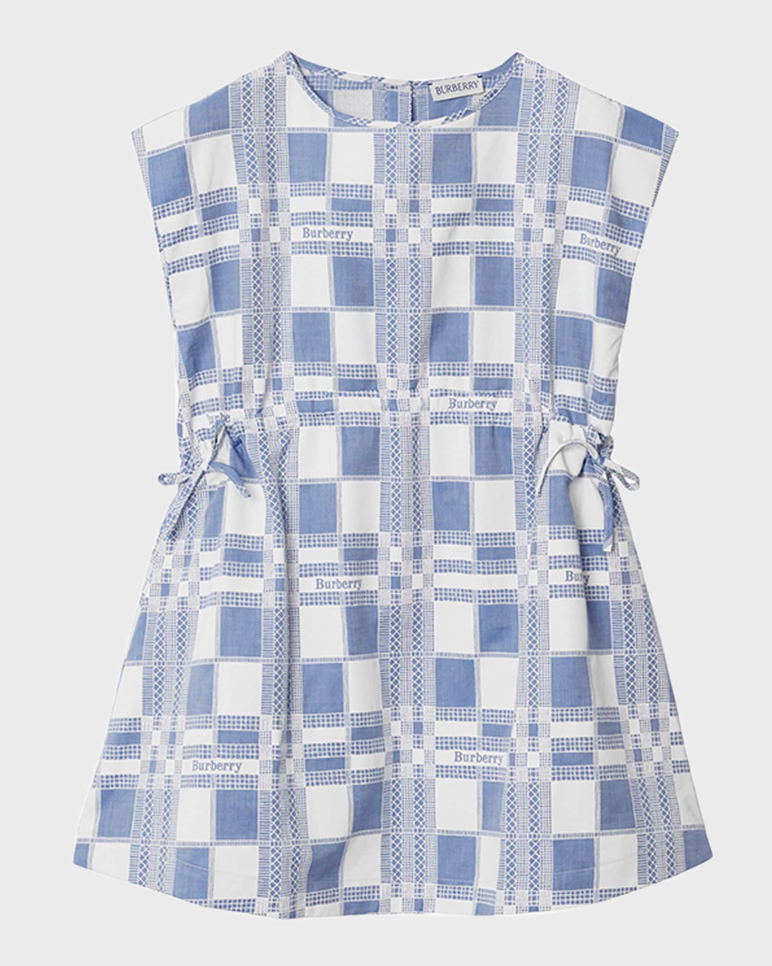 Girl's Trevelle Windowpane Printed Dress | Neiman Marcus