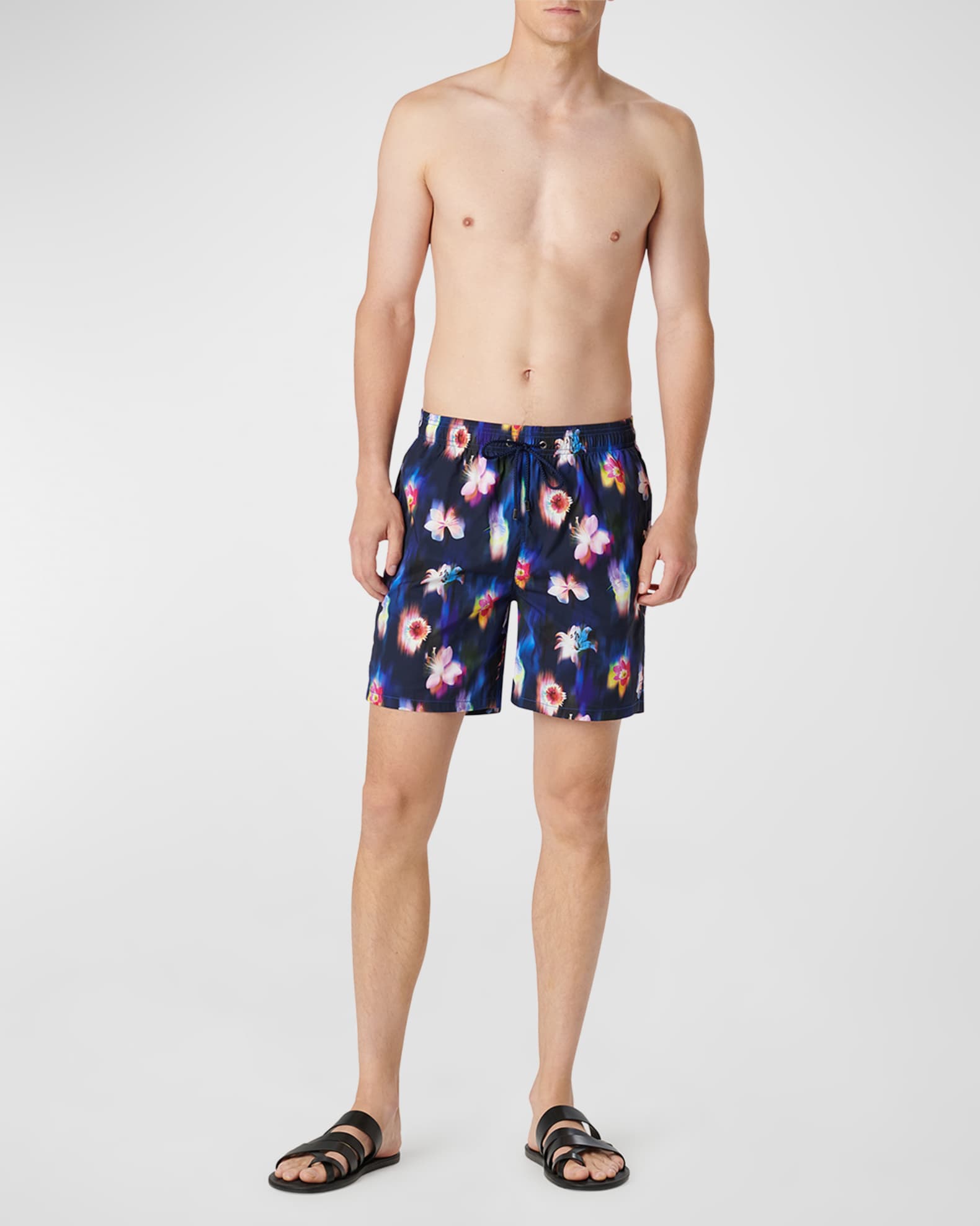 Bugatchi Men's Cosmo Neon Floral Swim Trunks | Neiman Marcus