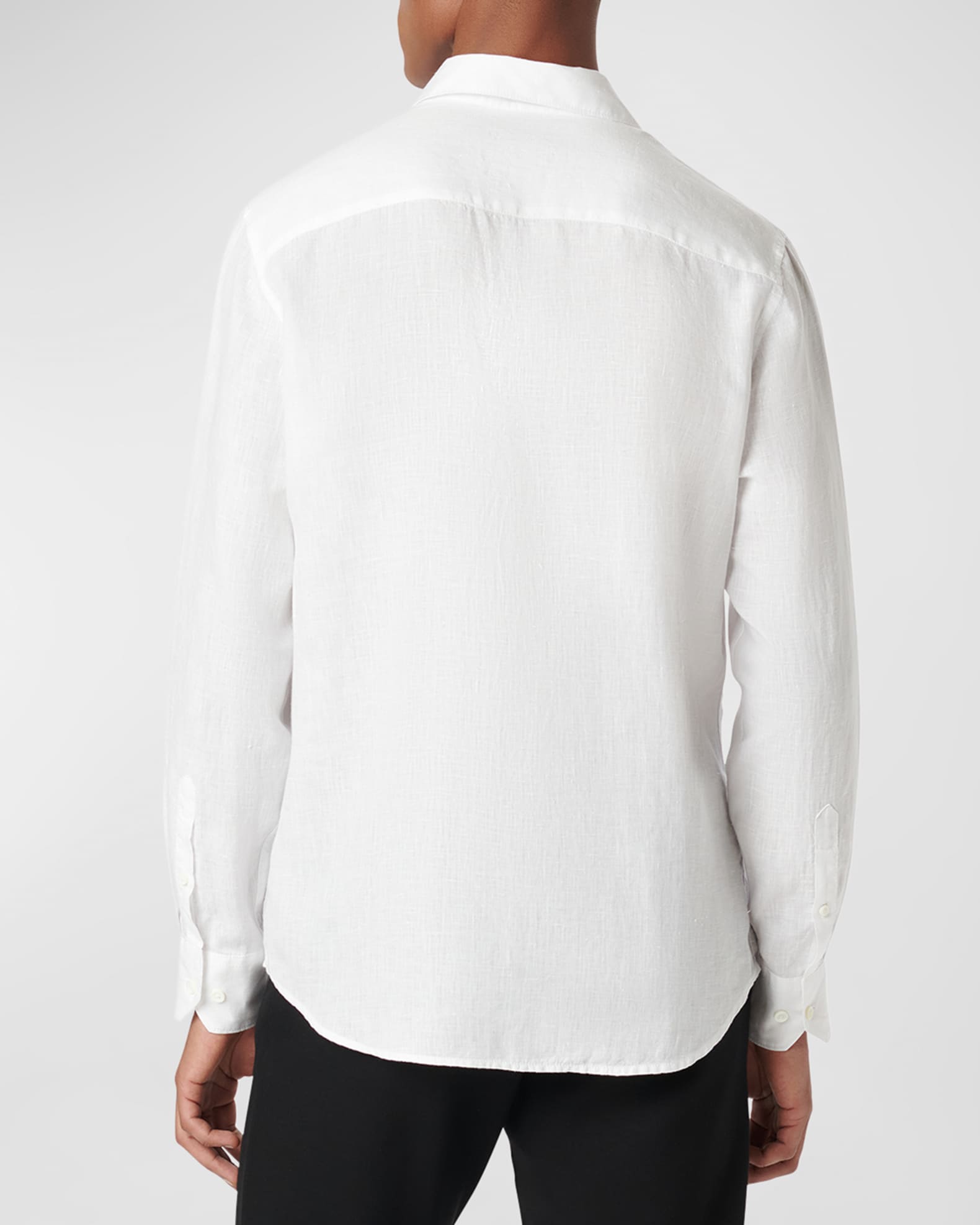 Bugatchi Men's Solid Linen Shaped Sport Shirt | Neiman Marcus