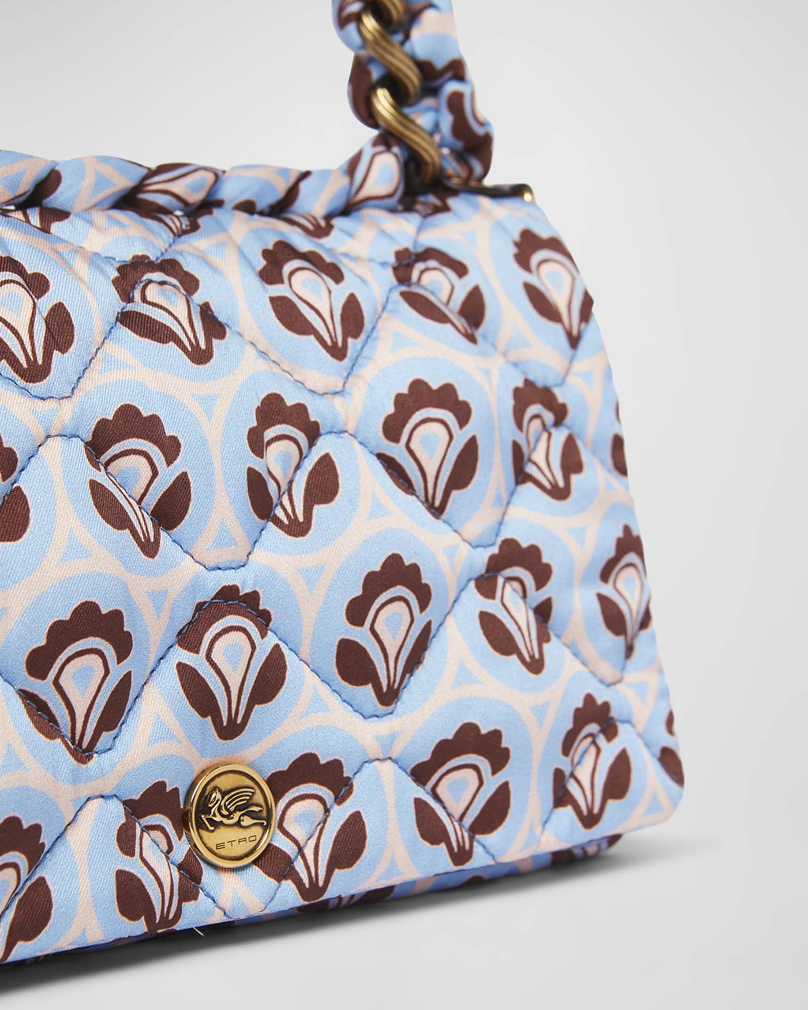 Etro Tessuto Floral Quilted Top-Handle Bag | Neiman Marcus