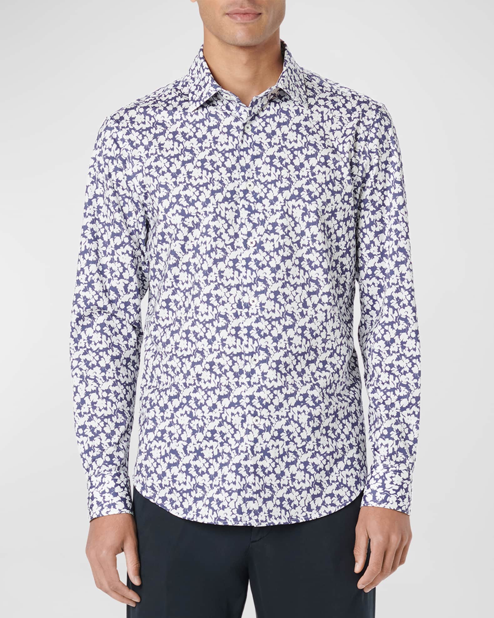 Bugatchi Men's James Floral Ooohcotton Sport Shirt | Neiman Marcus