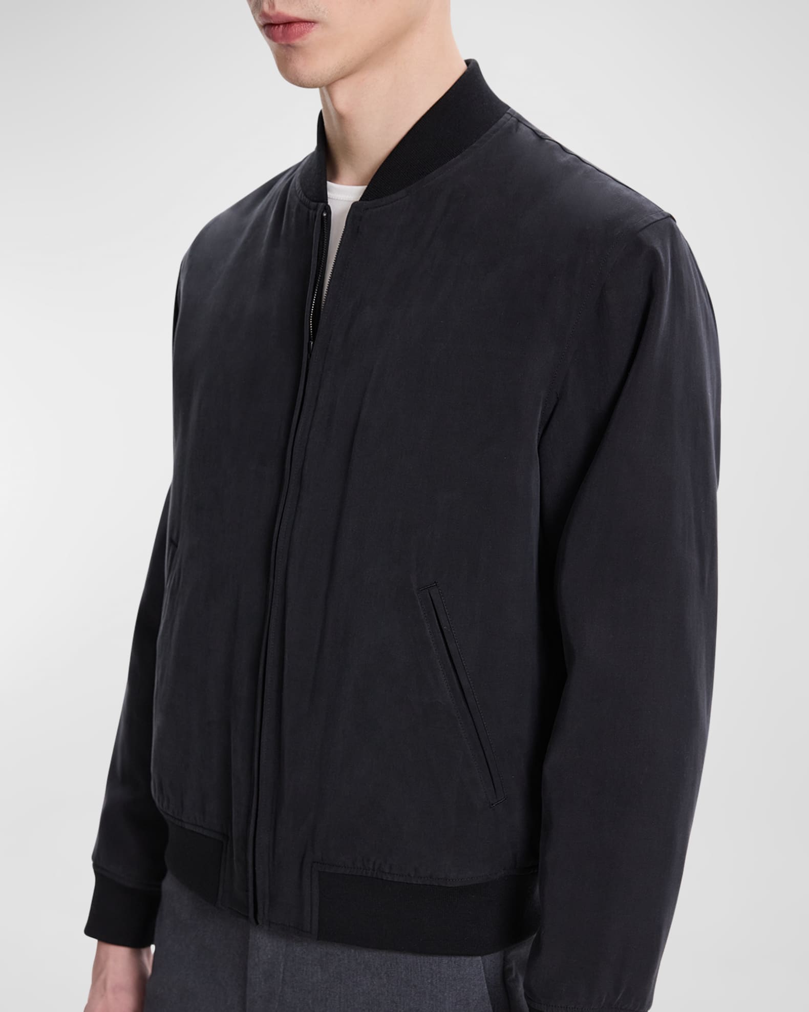 Theory Men's Olivard Tencel Lyocell Bomber Jacket | Neiman Marcus