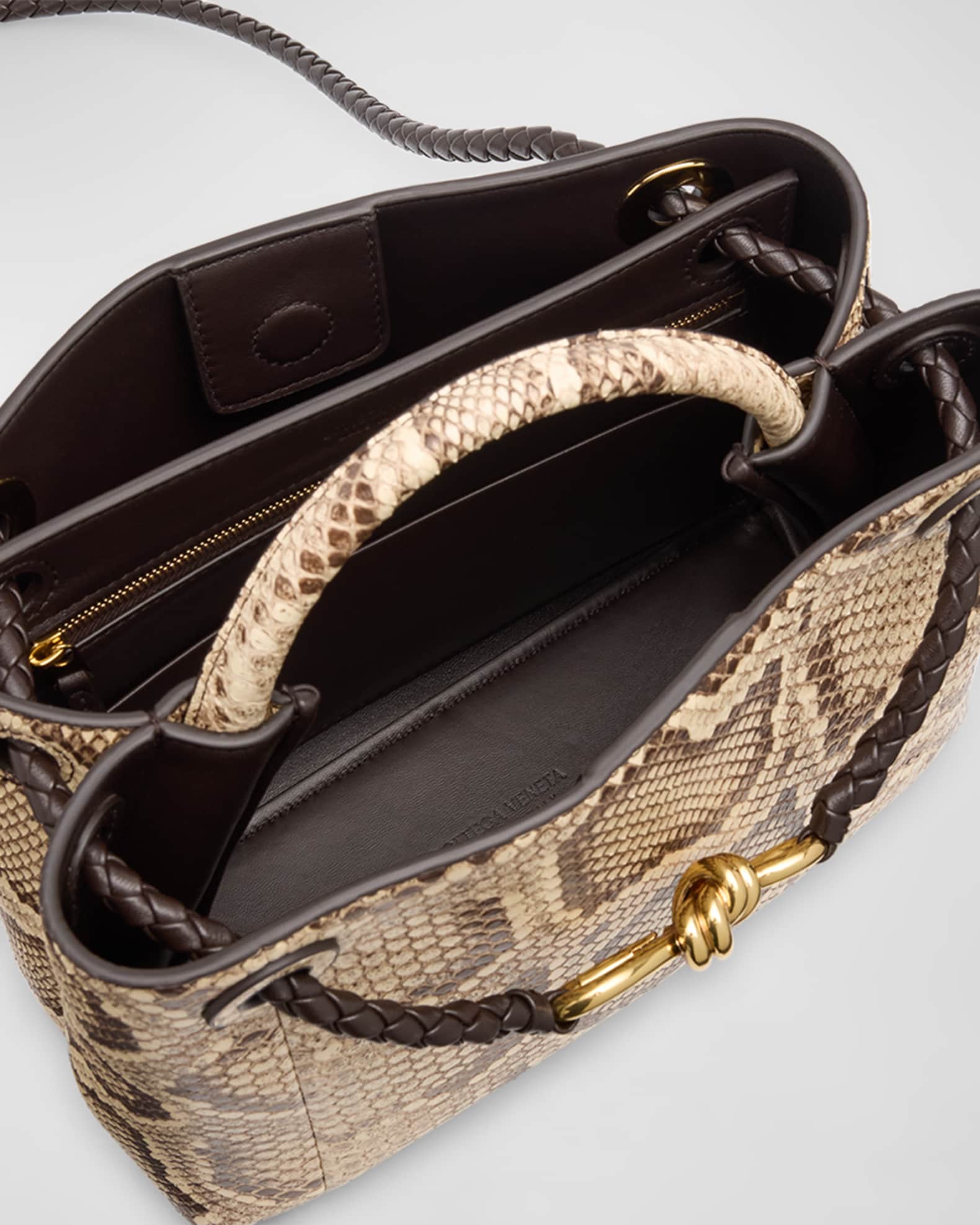 Bottega Veneta Small Andiamo Python Tote Bag | Neiman Marcus