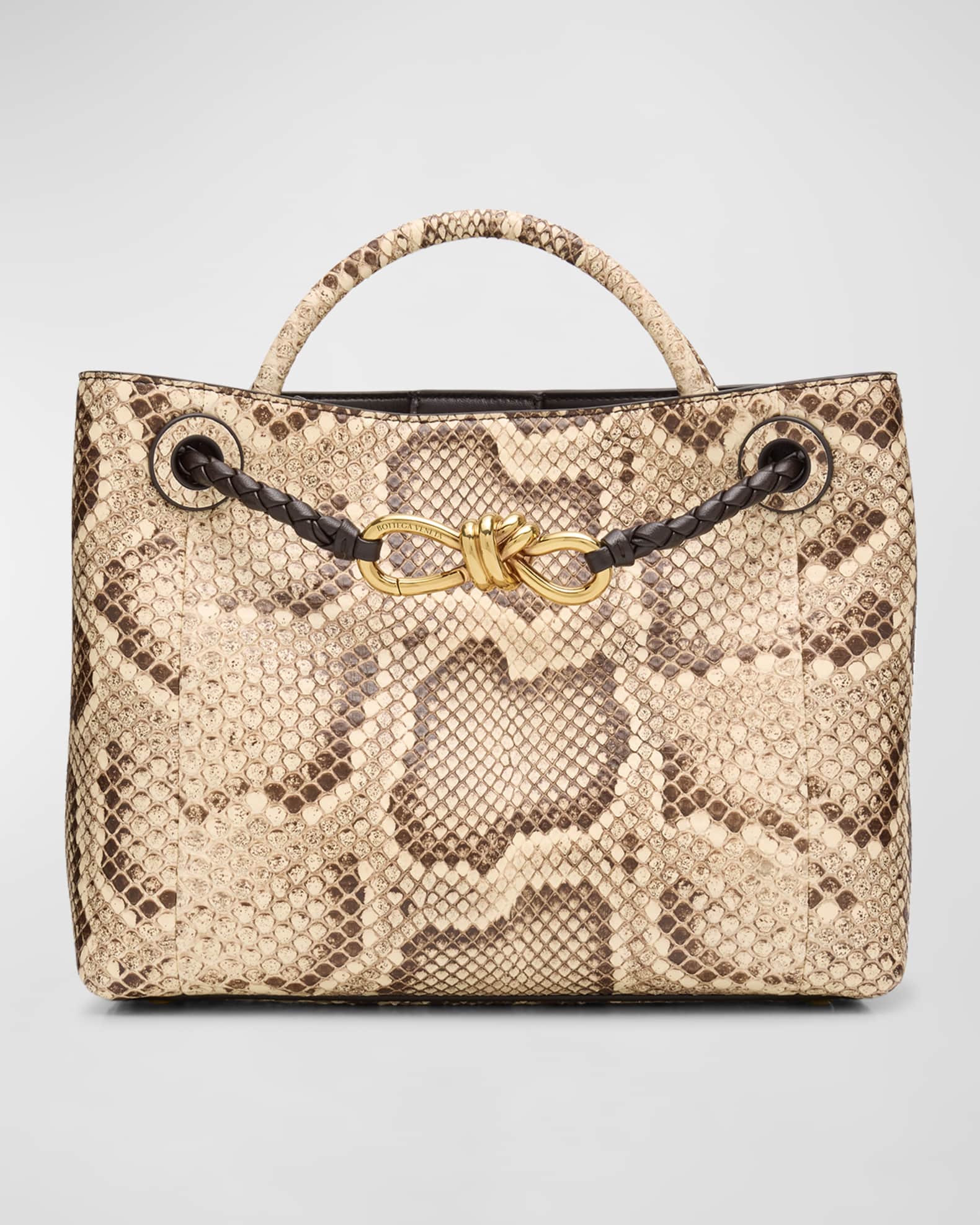 Bottega Veneta Small Andiamo Python Tote Bag | Neiman Marcus