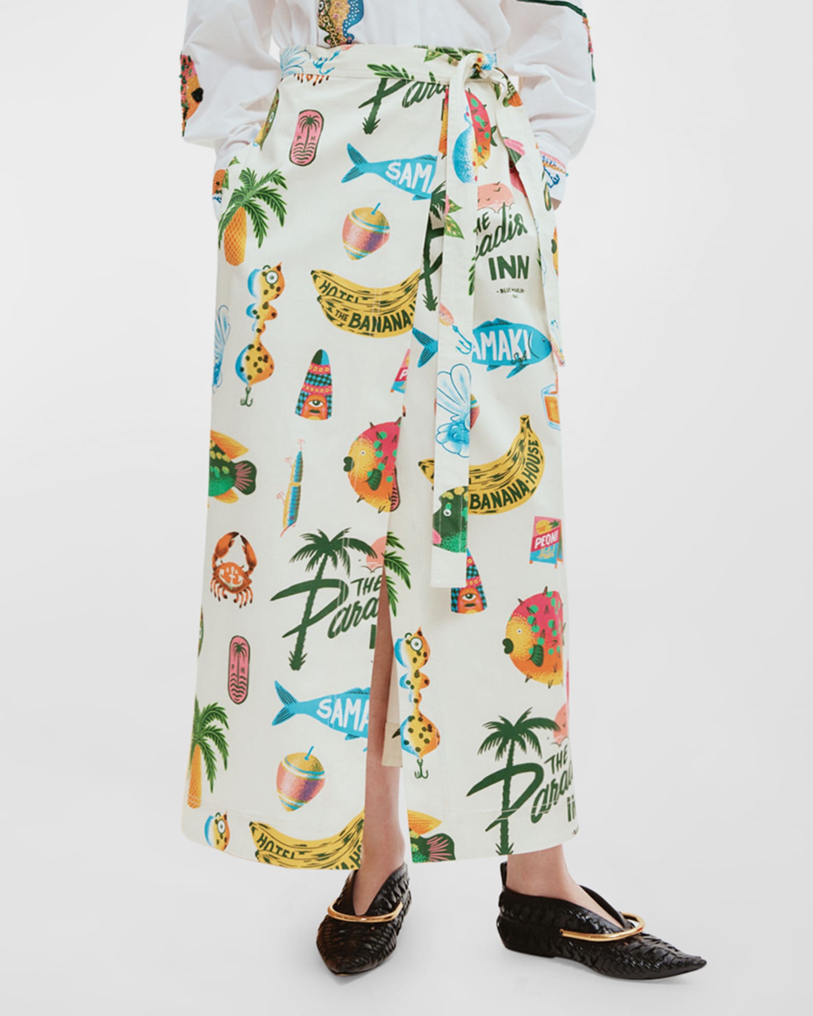 ALEMAIS x Alan Berry Rhys Samaki Maxi Wrap Skirt | Neiman Marcus