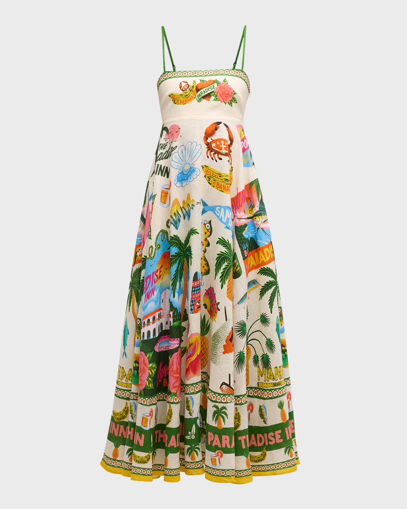 ALEMAIS x Alan Berry Rhys Paradiso Linen Sundress | Neiman Marcus