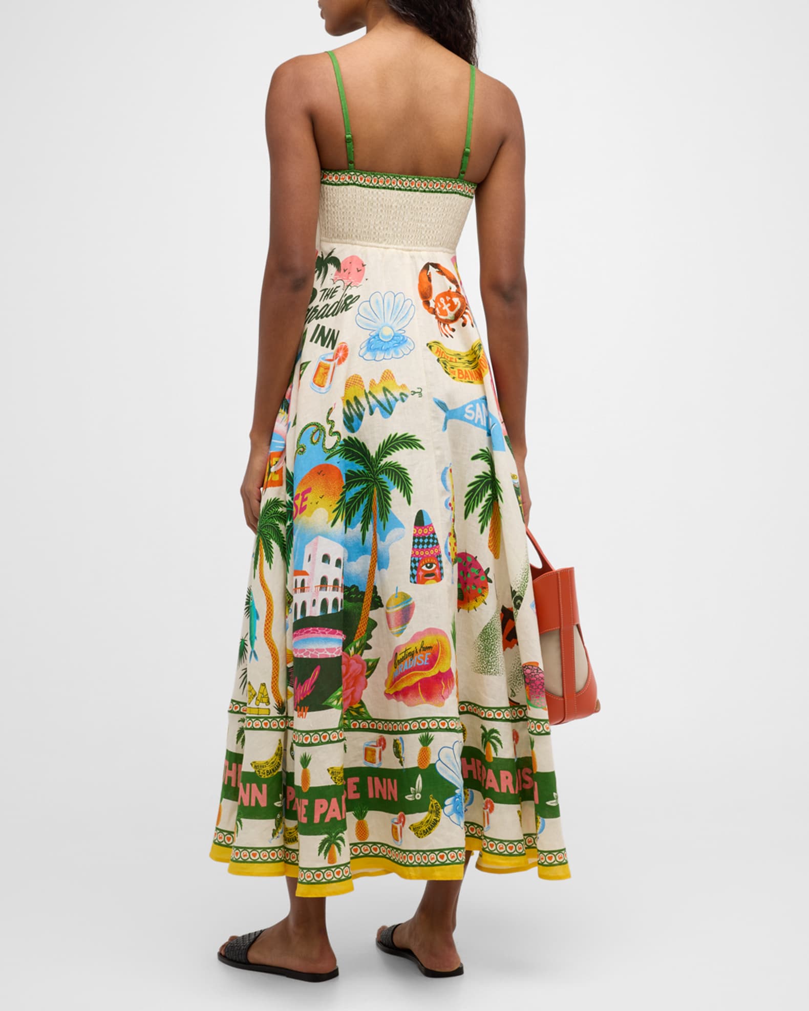 ALEMAIS x Alan Berry Rhys Paradiso Linen Sundress | Neiman Marcus