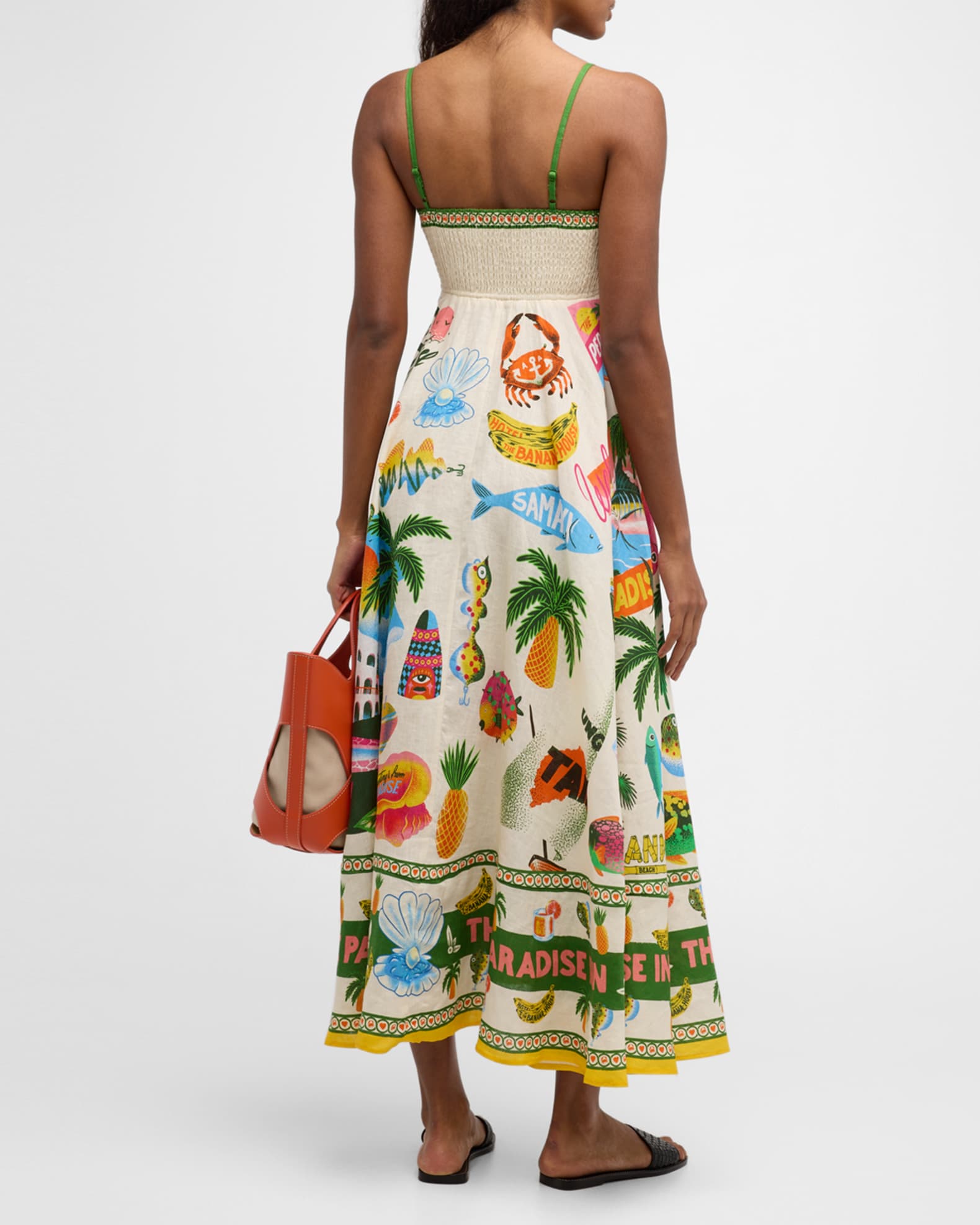 ALEMAIS x Alan Berry Rhys Paradiso Linen Sundress | Neiman Marcus