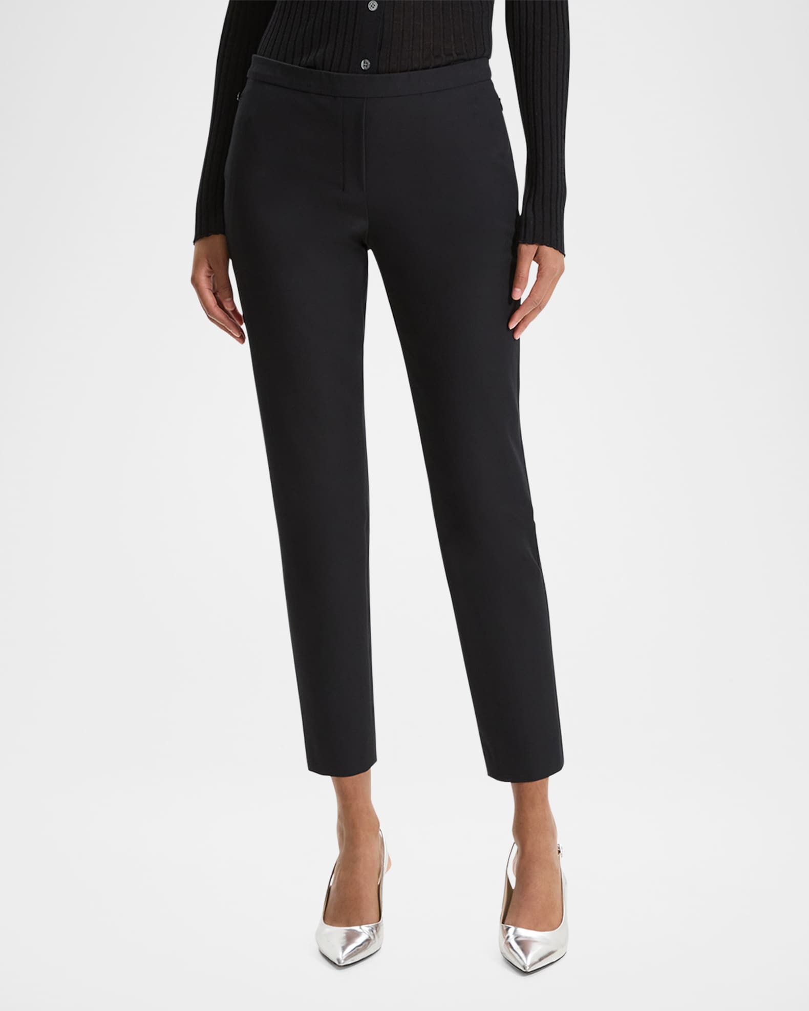 Theory Thaniel Slim Cropped Stretch Pants | Neiman Marcus