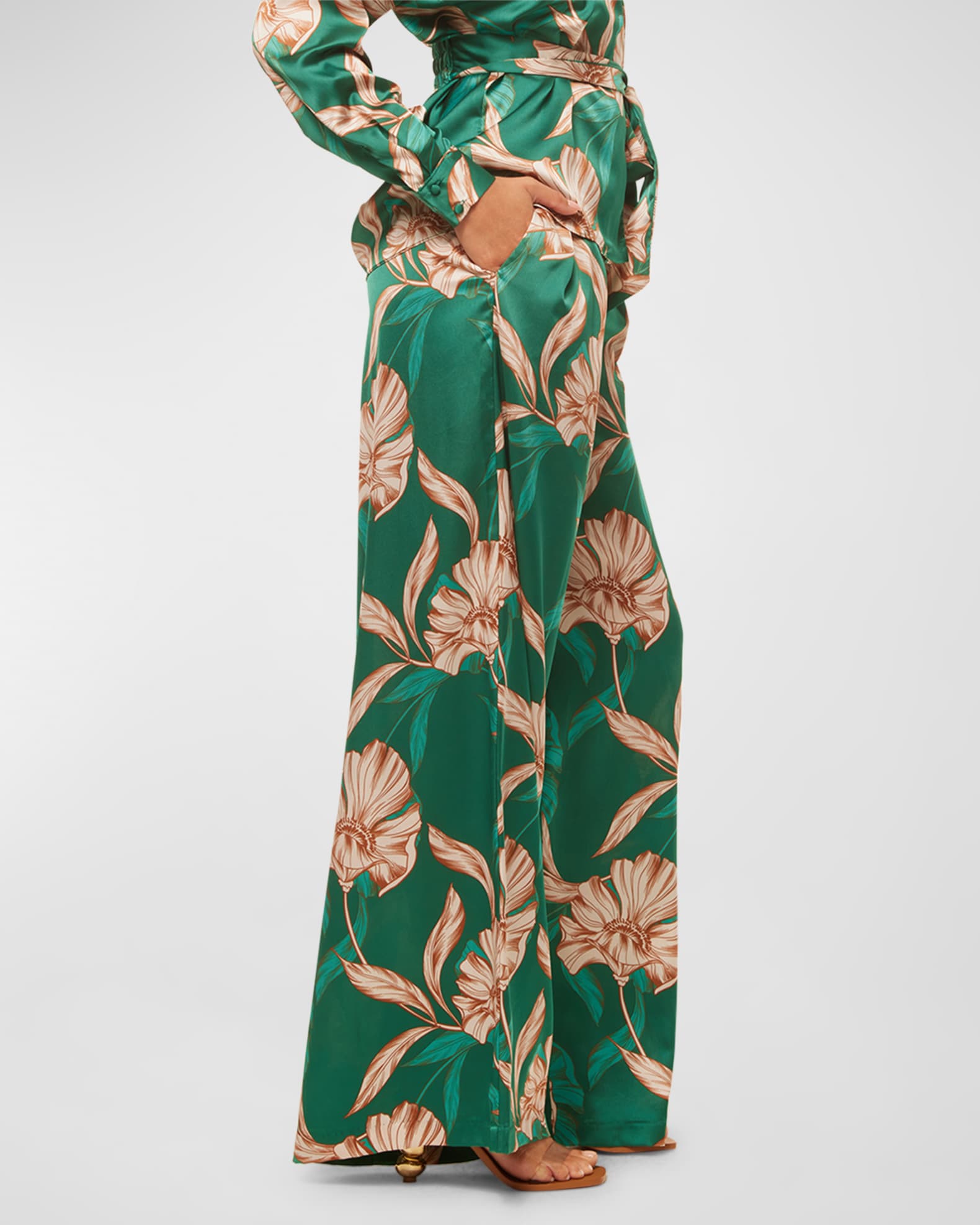 MISA Los Angeles Filippa Relaxed Wide-Leg Floral Pants | Neiman Marcus