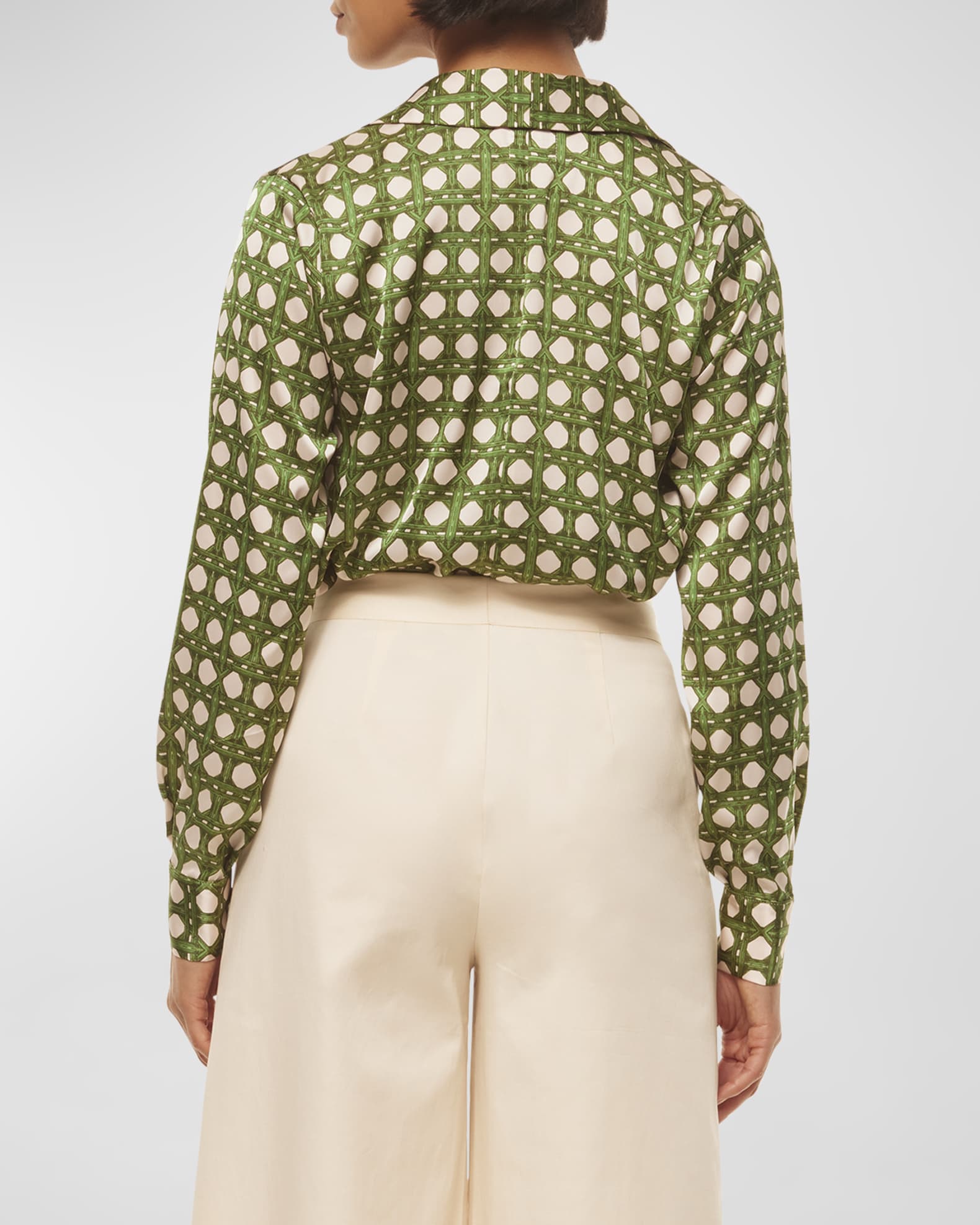 MISA Los Angeles Celine Printed Button-Front Top | Neiman Marcus