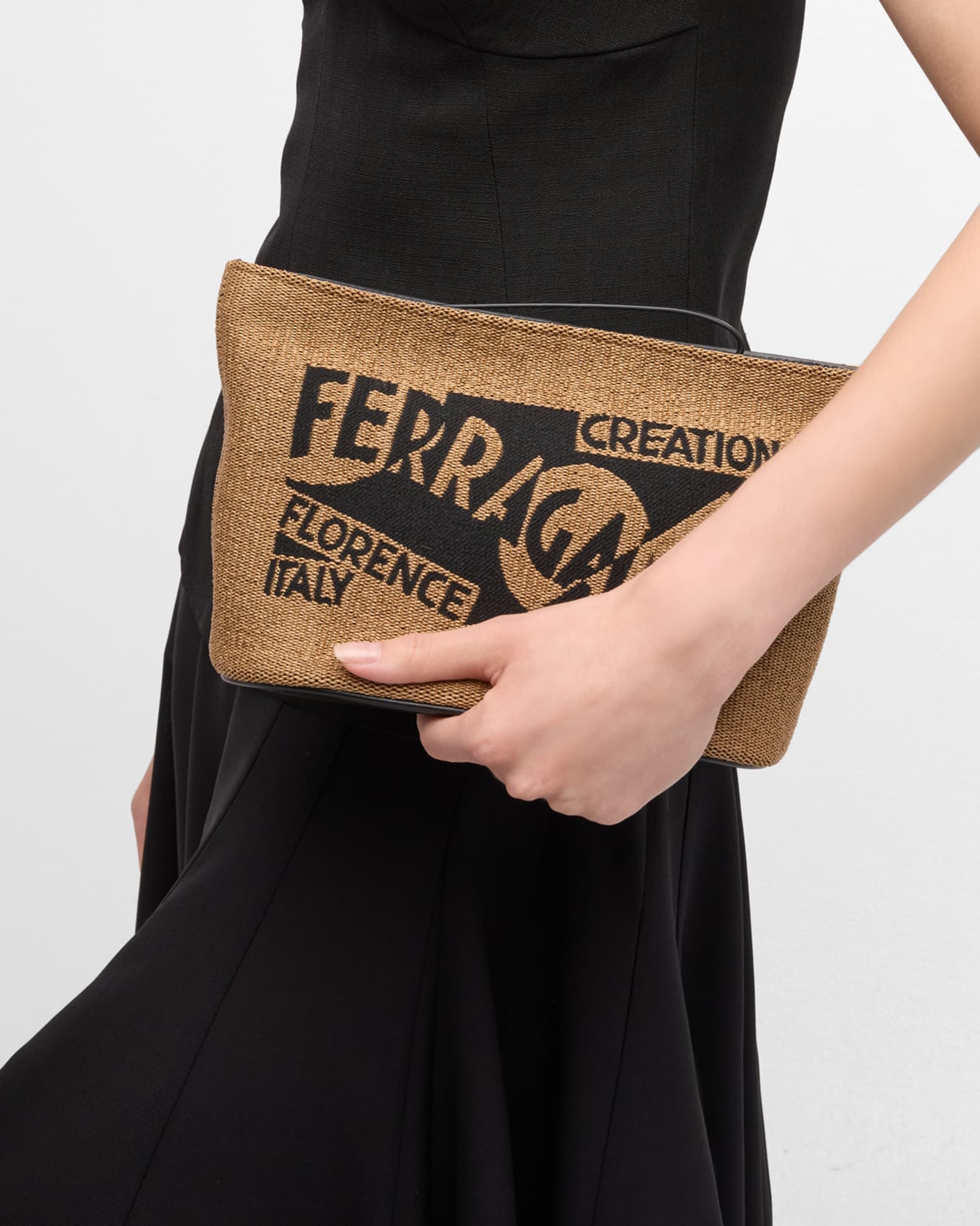 Ferragamo Logo Zip Pouch Bag | Neiman Marcus