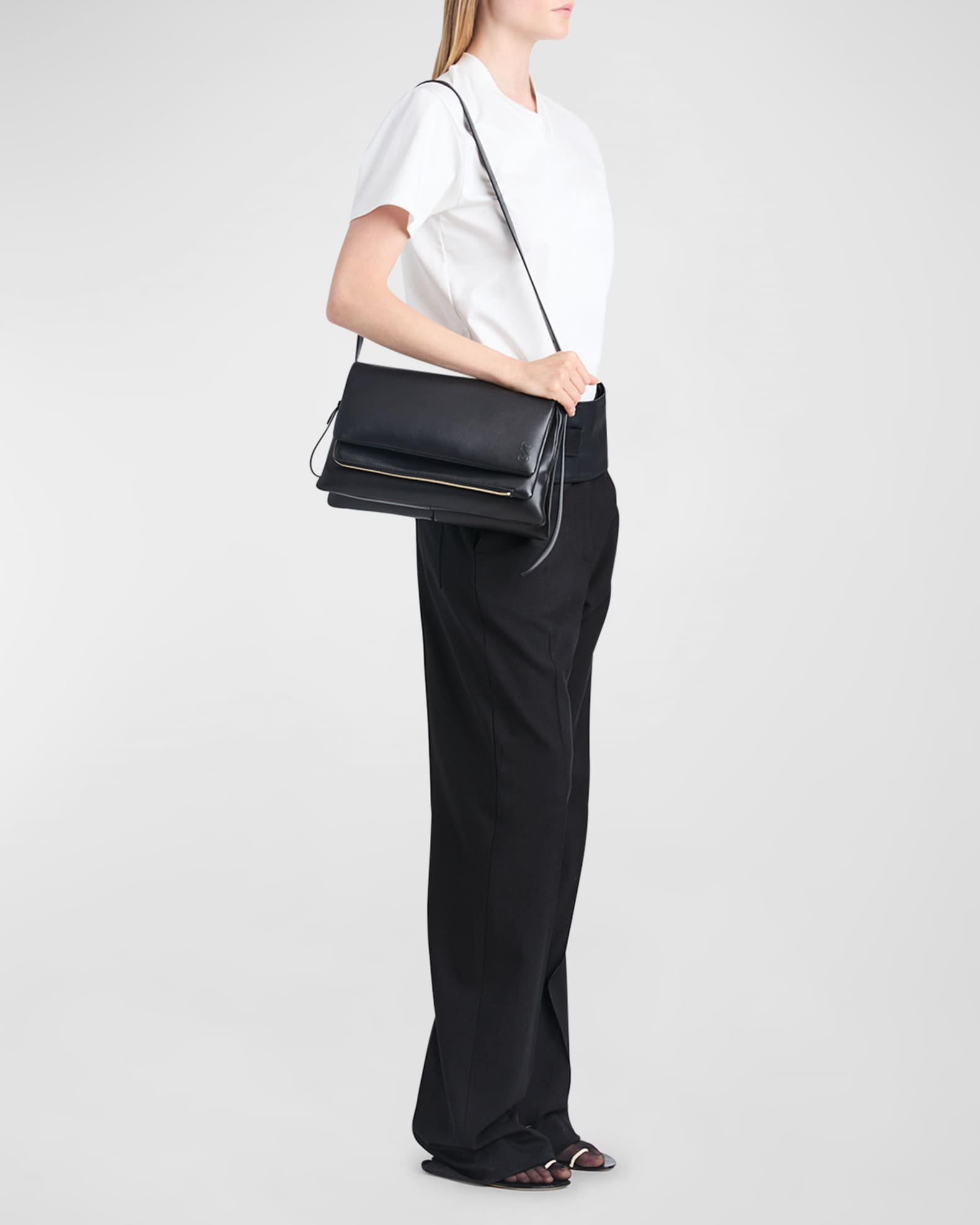 Proenza Schouler City Small Napa Leather Shoulder Bag | Neiman Marcus