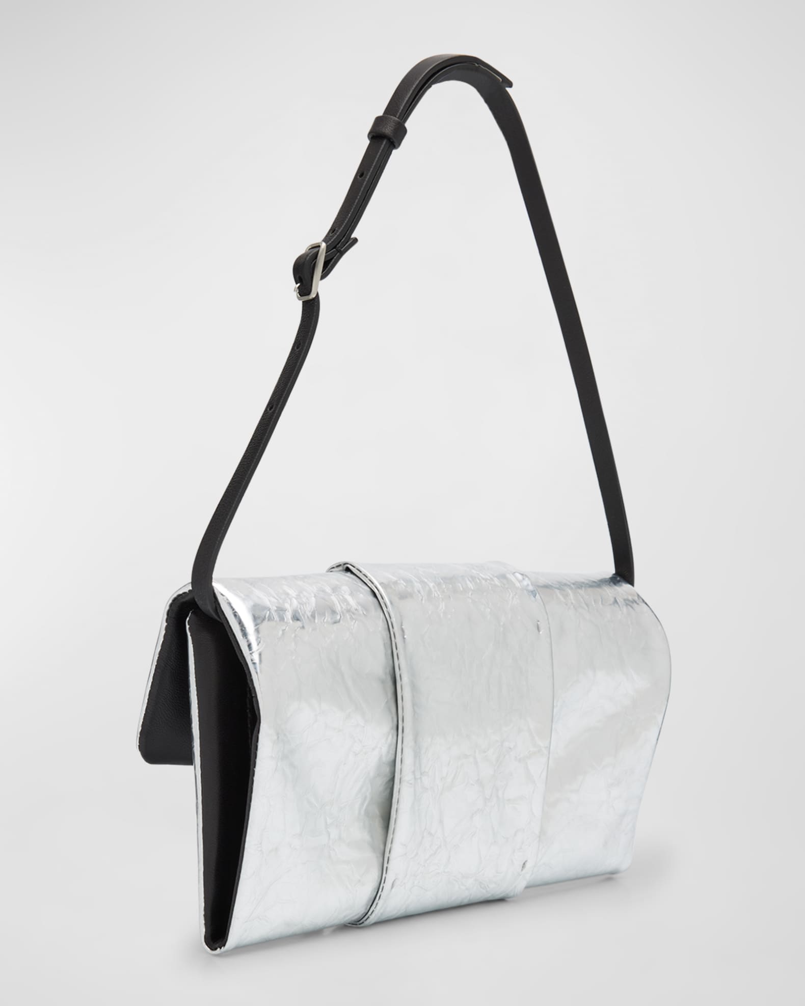 Proenza Schouler Flap Crinkled Metallic Leather Shoulder Bag | Neiman ...