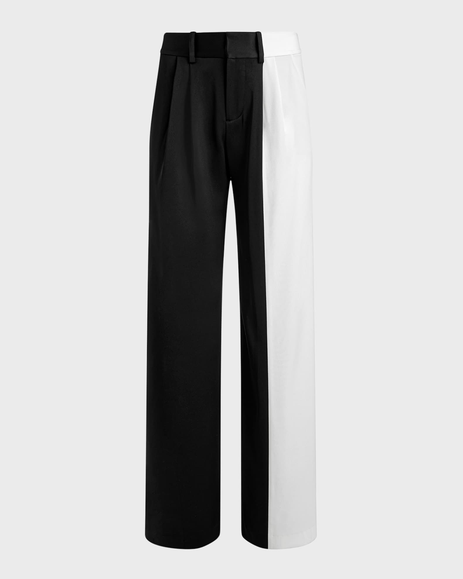 Alice + Olivia Pompey High-Rise Wide-Leg Colorblock Pants | Neiman Marcus