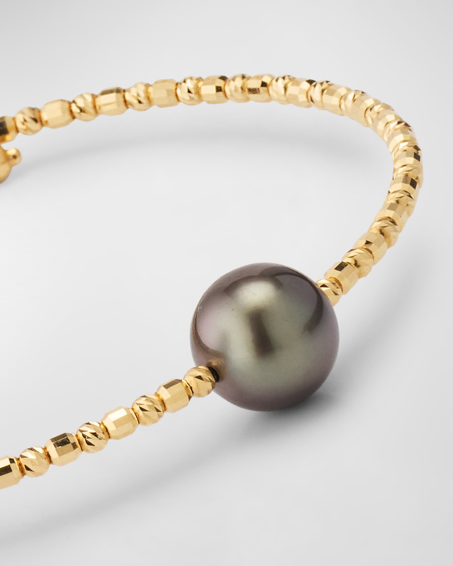 Pearls By Shari 18K Yellow Gold Tahitian Pearl Wrap Bracelet | Neiman ...