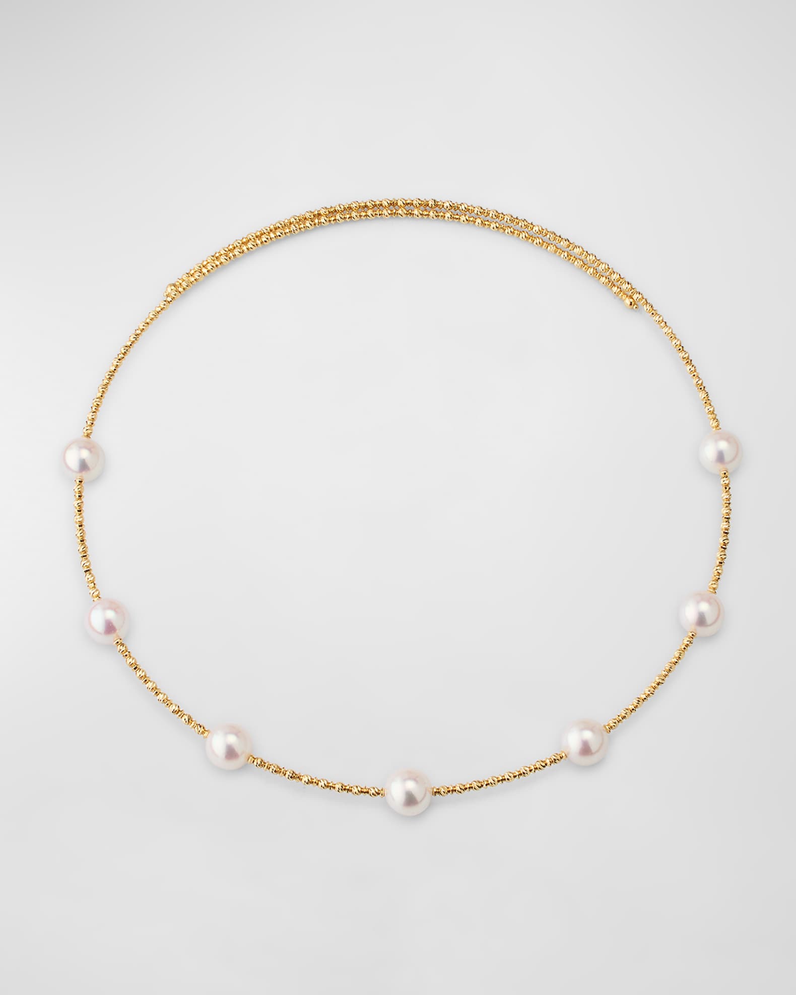 Pearls By Shari 18K Yellow Gold Sparkle Akoya Pearl Choker Necklace ...