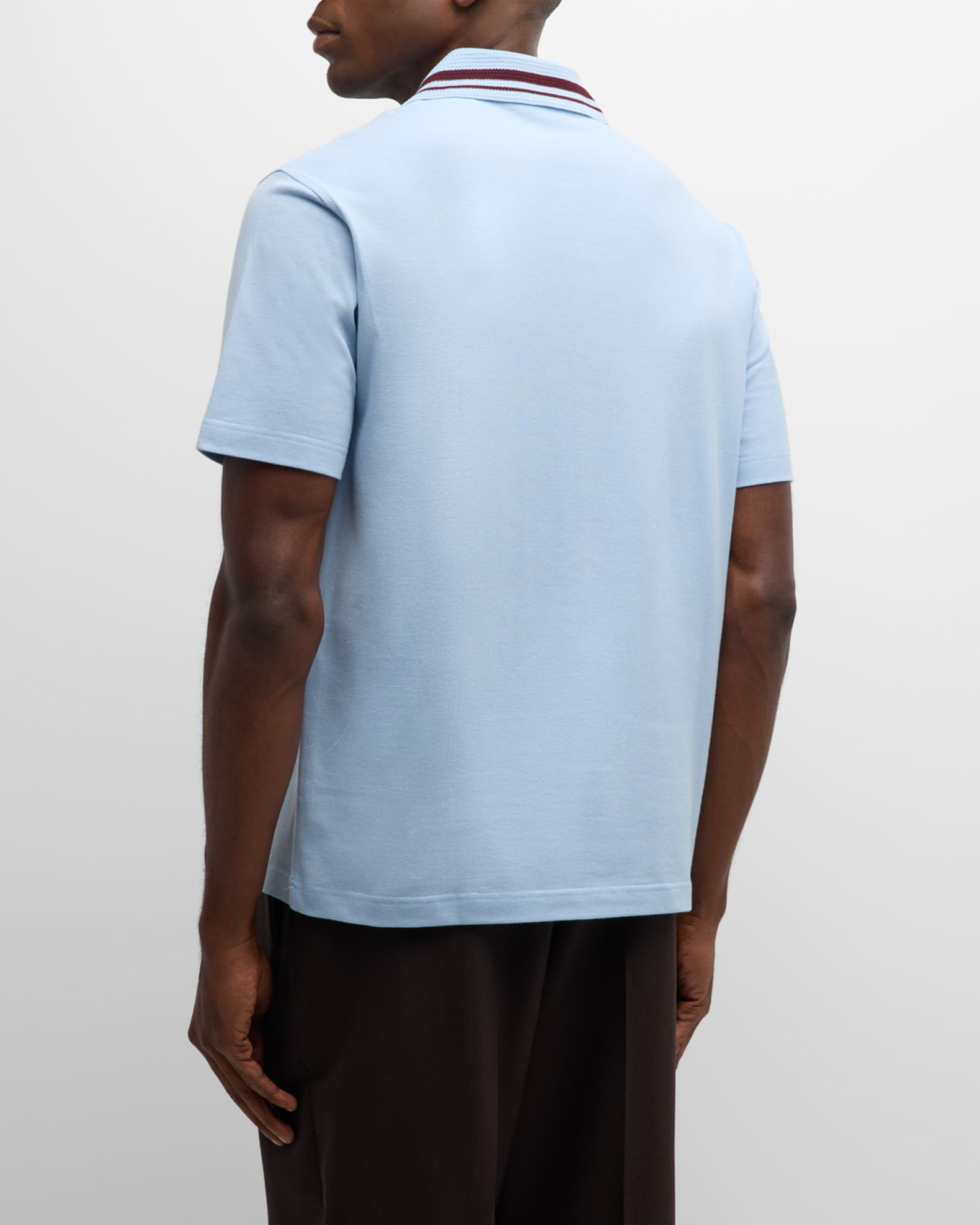 Ferragamo Men's Polo Shirt with Collar Detailing | Neiman Marcus