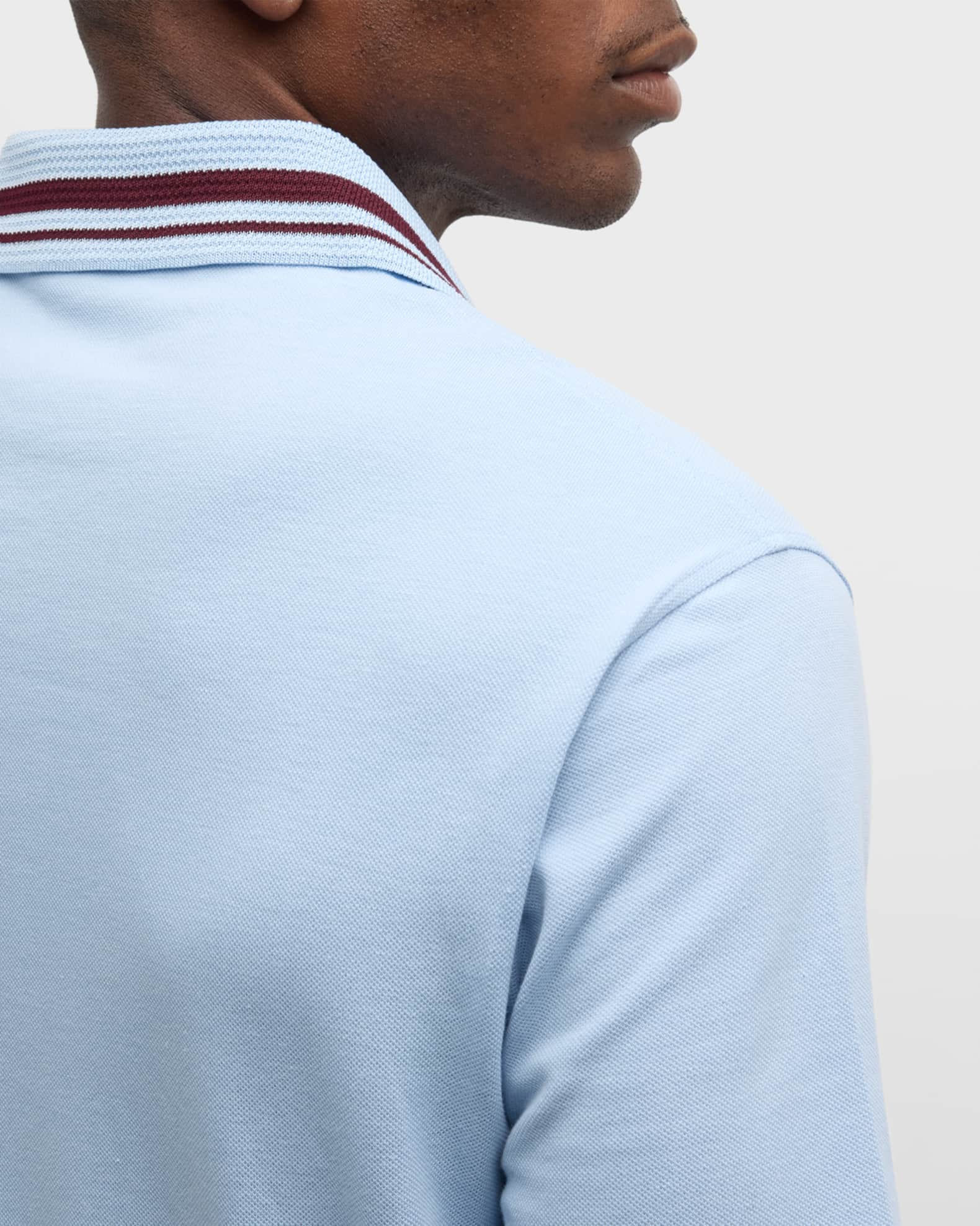 Ferragamo Men's Polo Shirt with Collar Detailing | Neiman Marcus