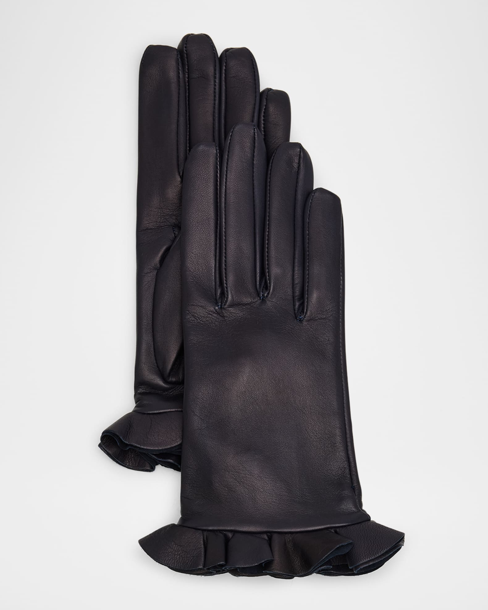 Paula Rowan Danielle Ruffled Leather Gloves | Neiman Marcus