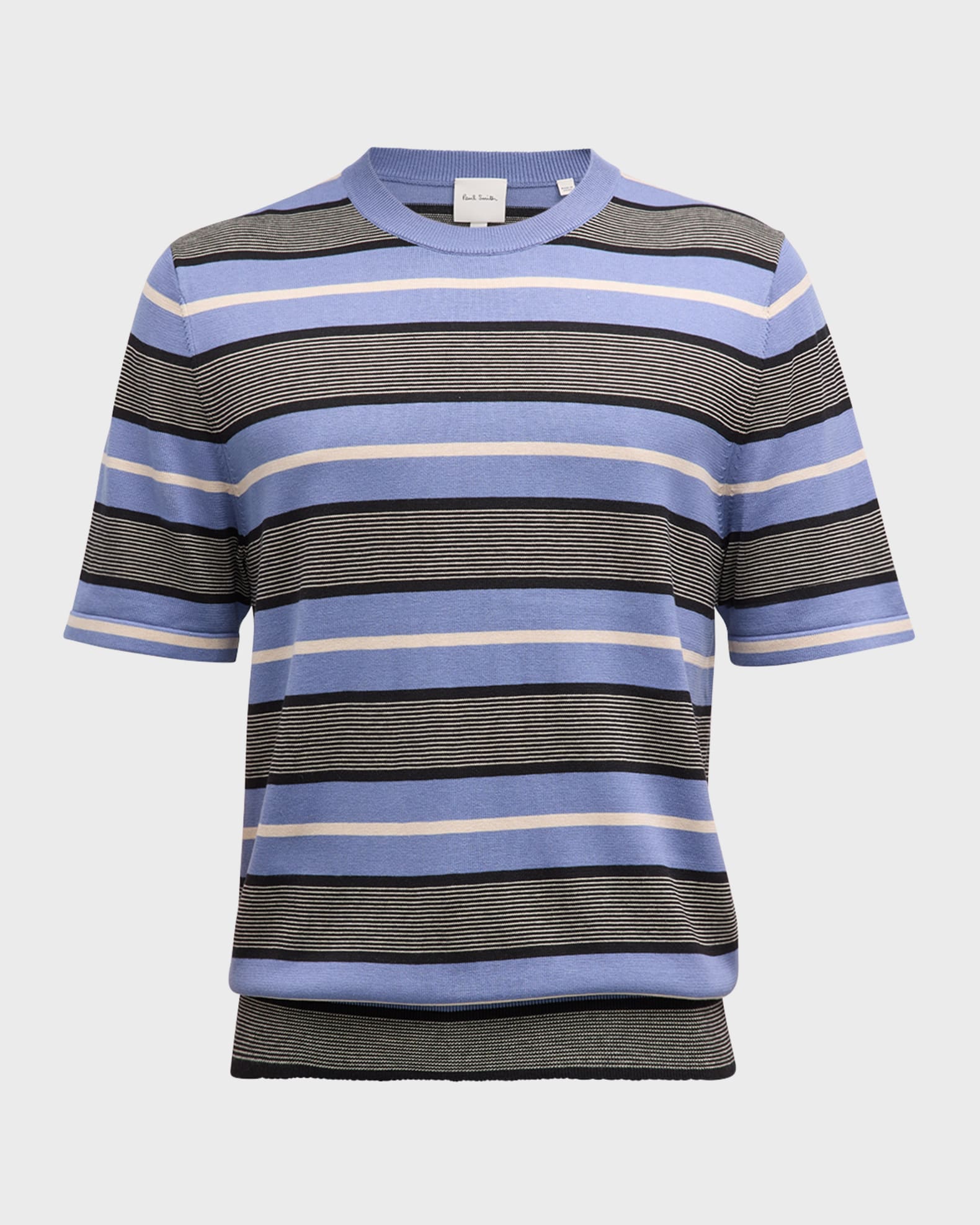 Paul Smith Men's Silk-Cotton Stripe Knit T-Shirt | Neiman Marcus