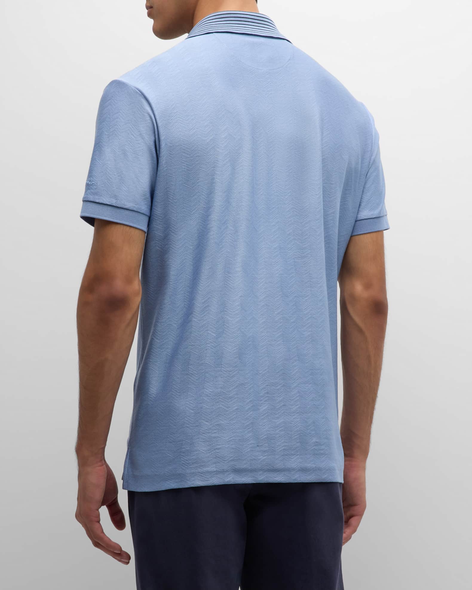 Paul Smith Men's Chevron Cotton Jacquard Polo Shirt | Neiman Marcus